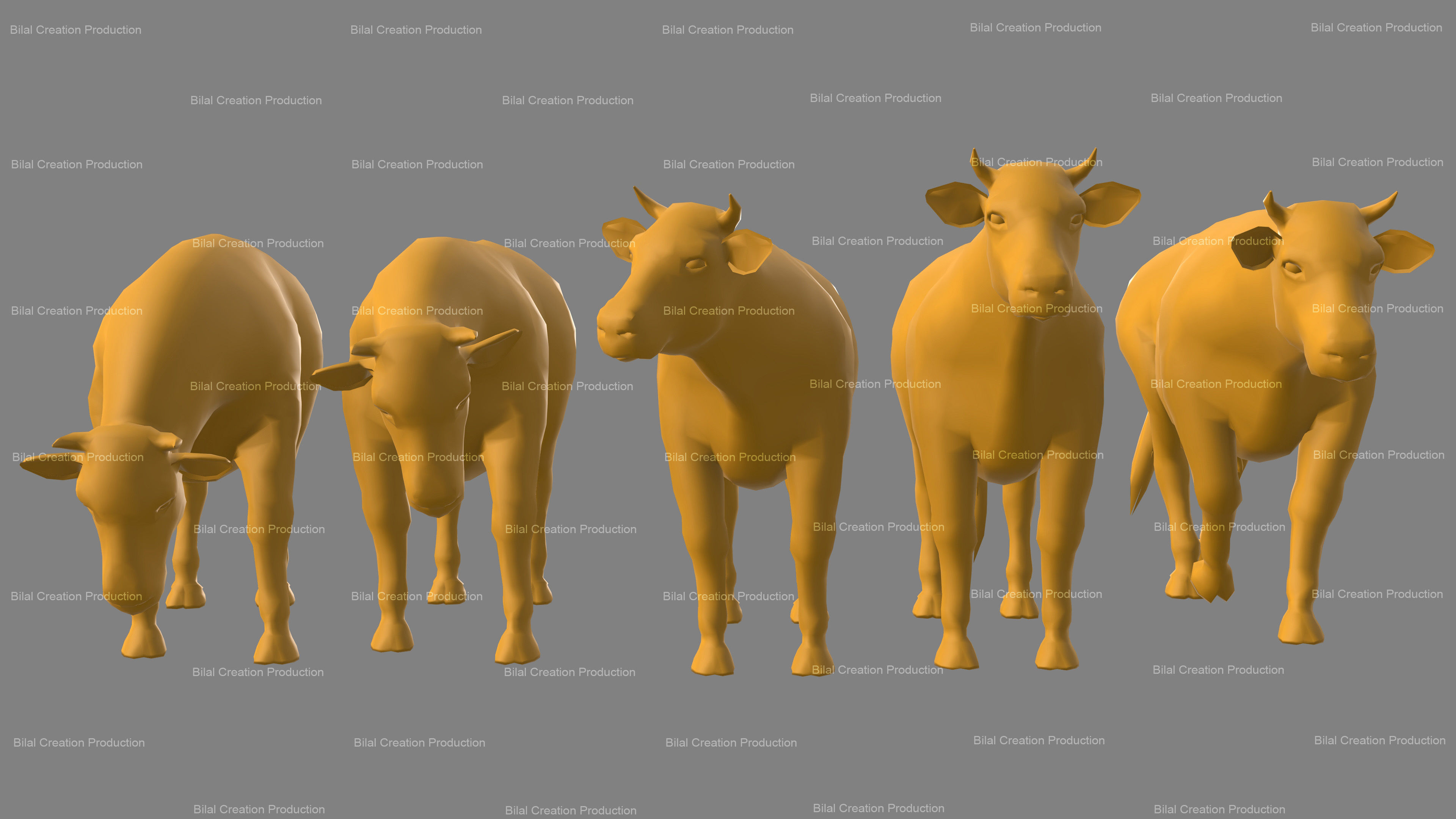 Cow animated 3D model animated rigged | CGTrader