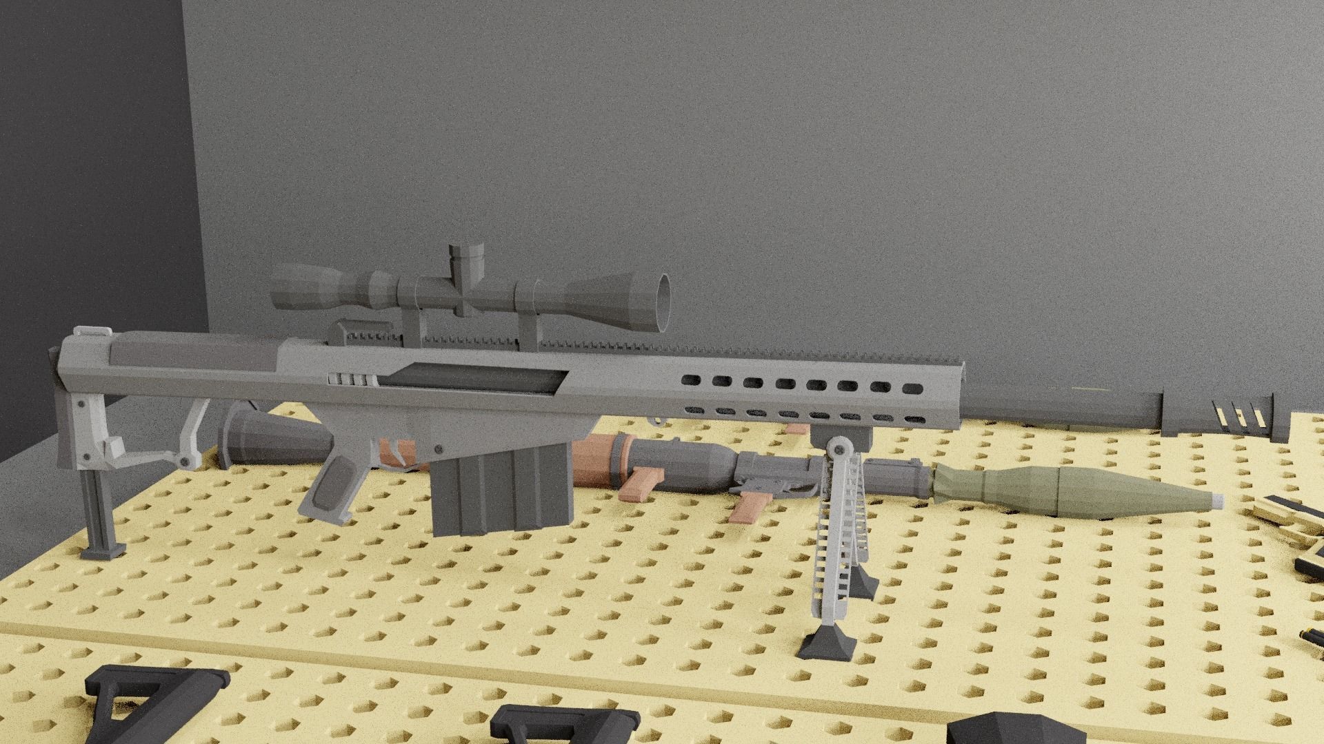 3D model Low poly Barrett M82 sniper VR / AR / low-poly | CGTrader