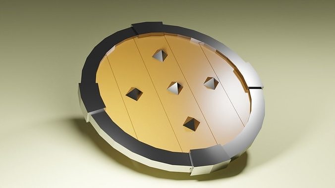 low poly circular metal plate free VR / AR / low-poly 3D model | CGTrader