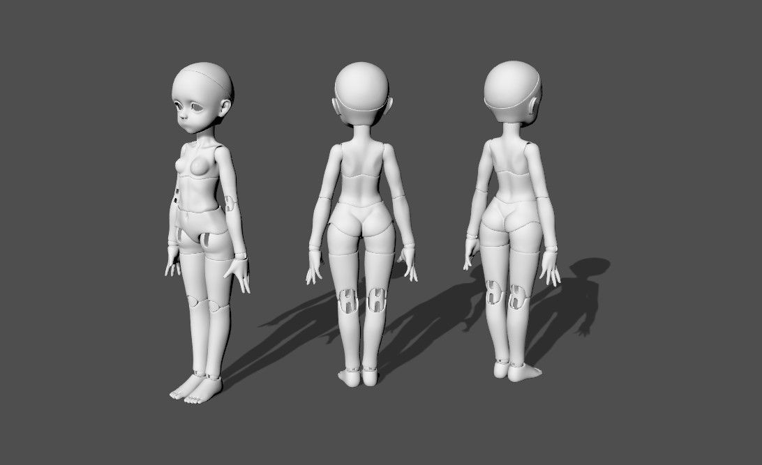 Bjd Doll Girl Adeline Ball Joint Doll 3d Model 3d Printable Cgtrader