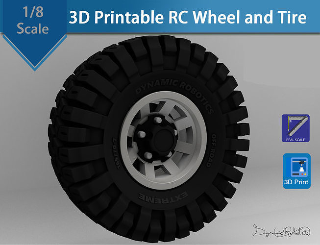 RC Wheel and Tire 3D model 3D printable | CGTrader