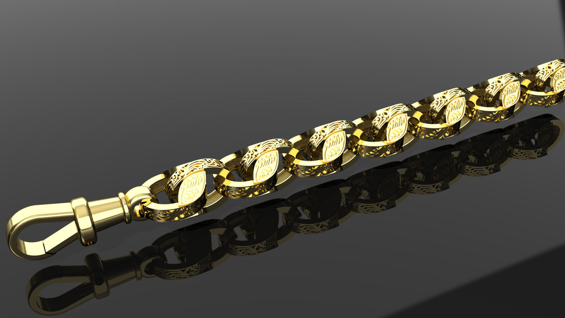 tulip link bracelet dotted 3D model 3D printable | CGTrader