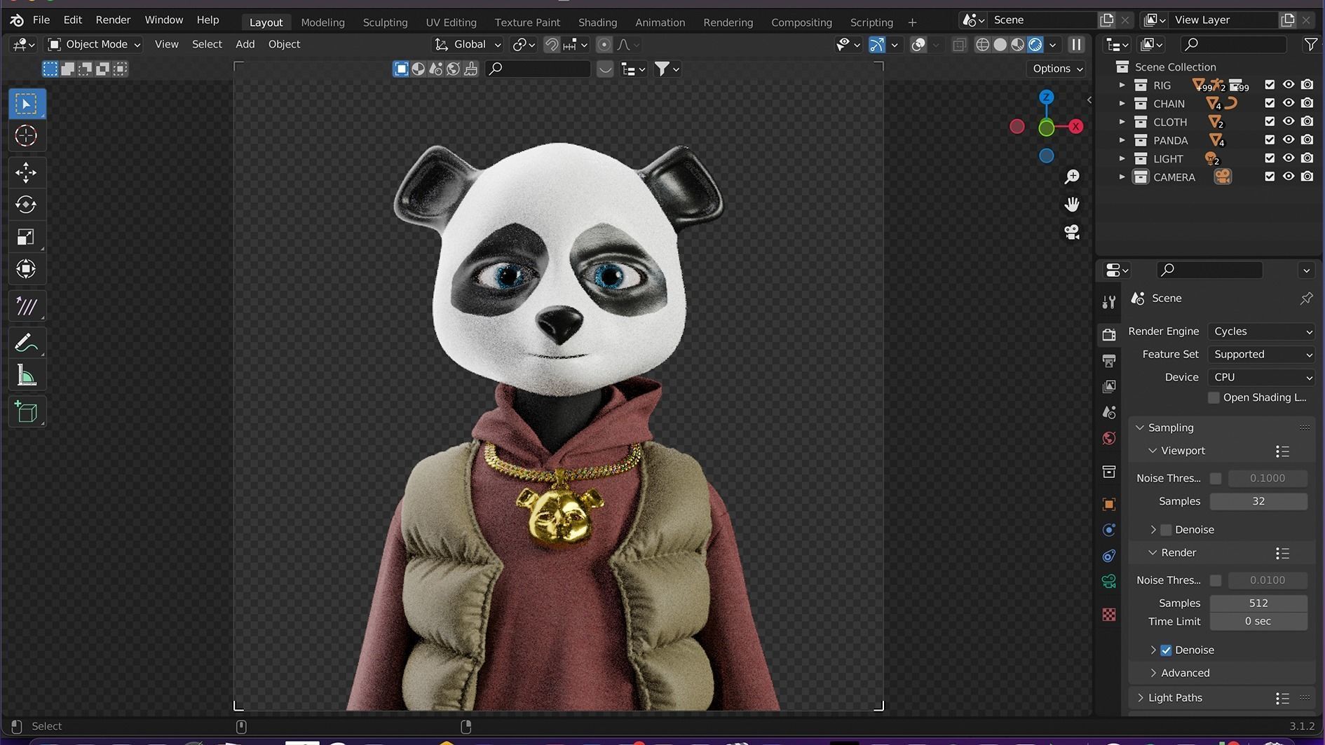 KANYE WEST PANDA 3D NFT MOCKUP 3D model rigged | CGTrader
