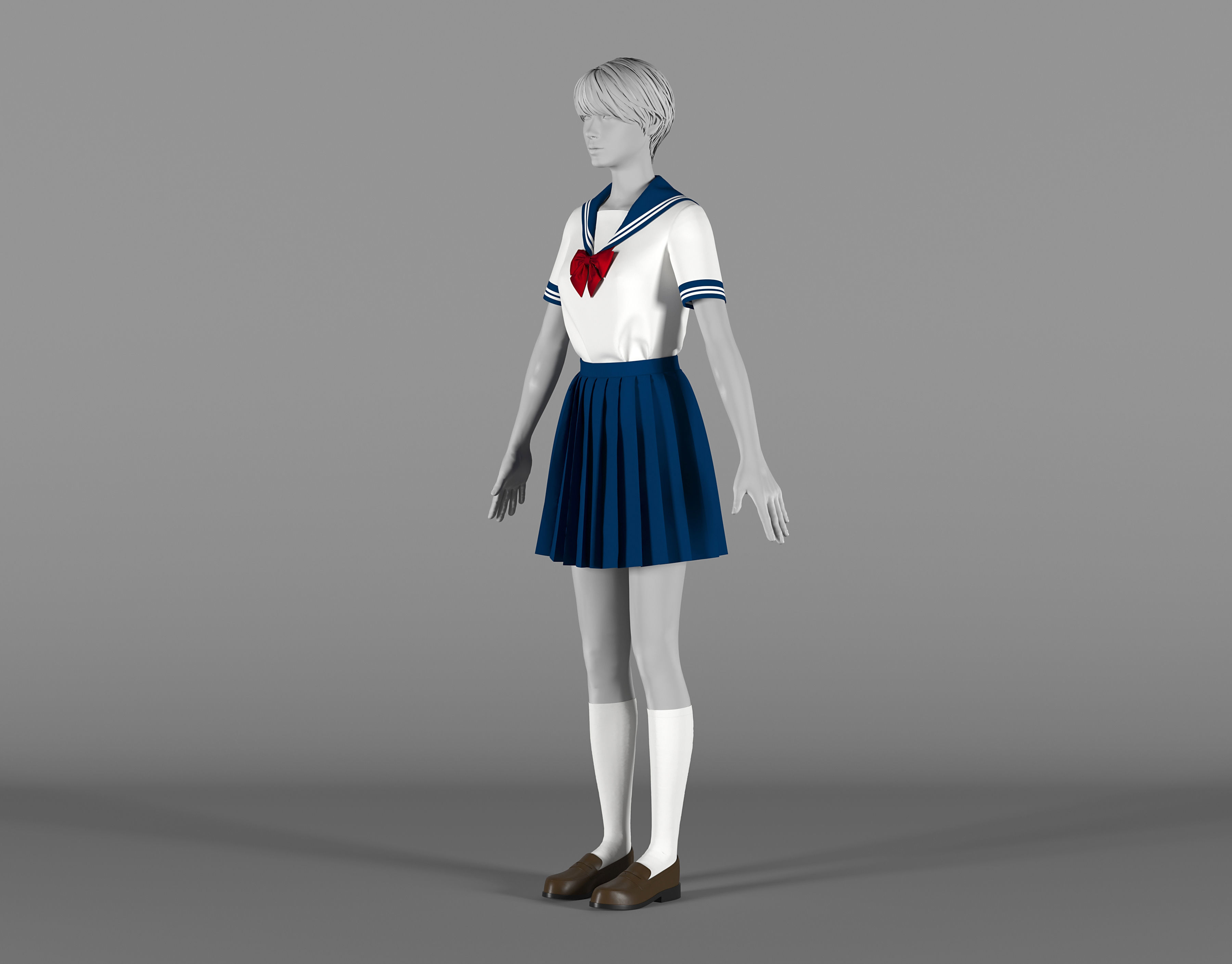 High School Uniform 3D model | CGTrader