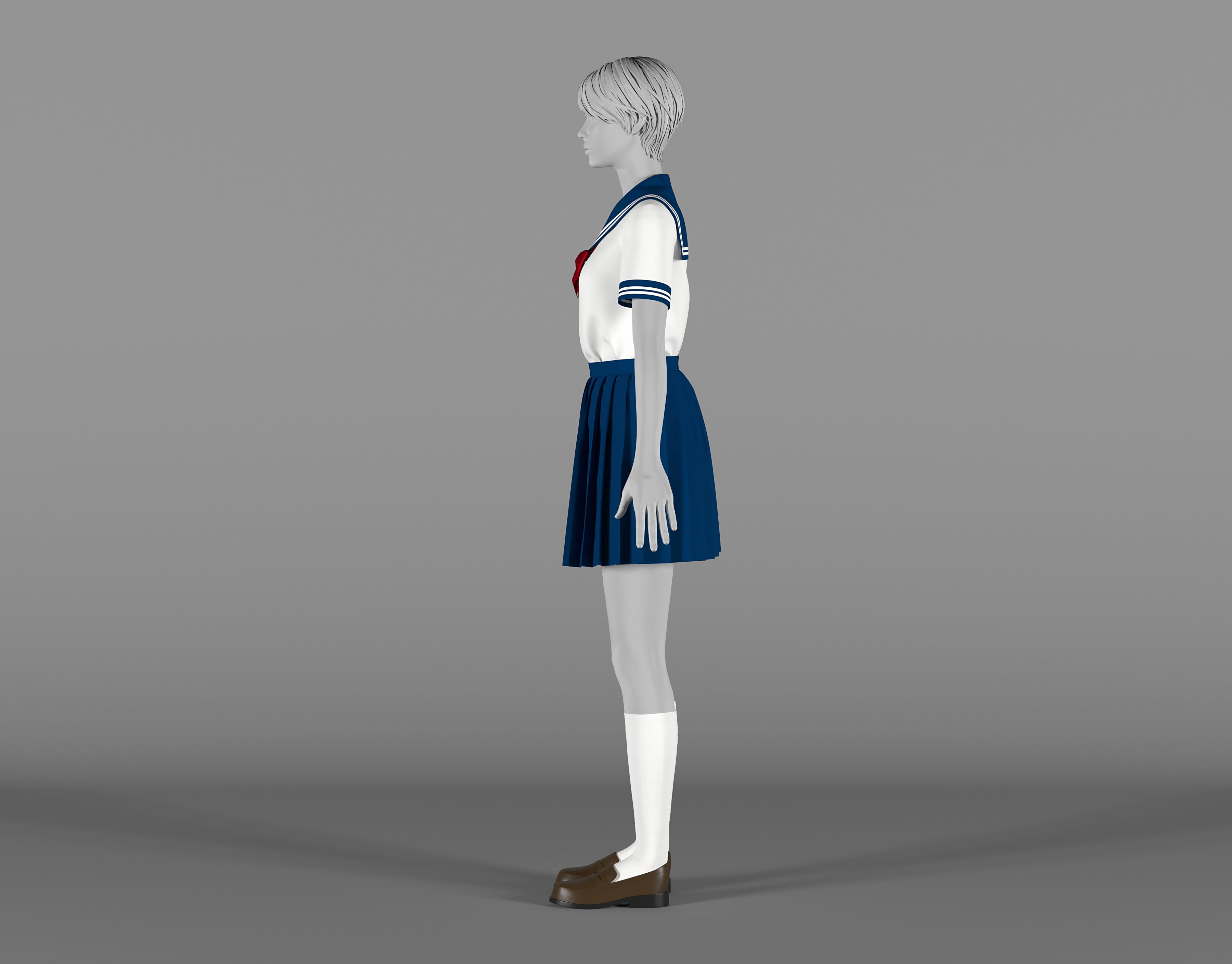High School Uniform 3D model | CGTrader