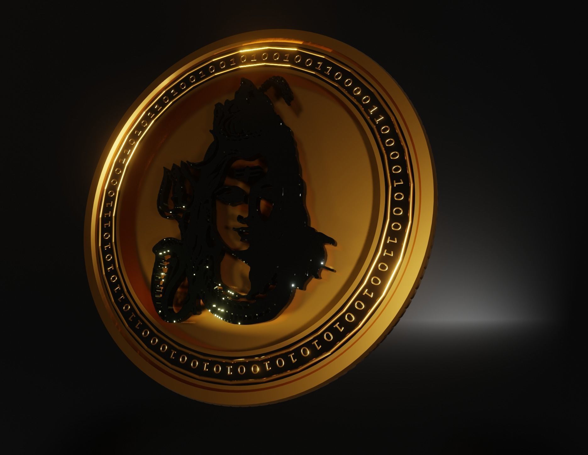 Lord Shiva Gold Coin 3D model | CGTrader