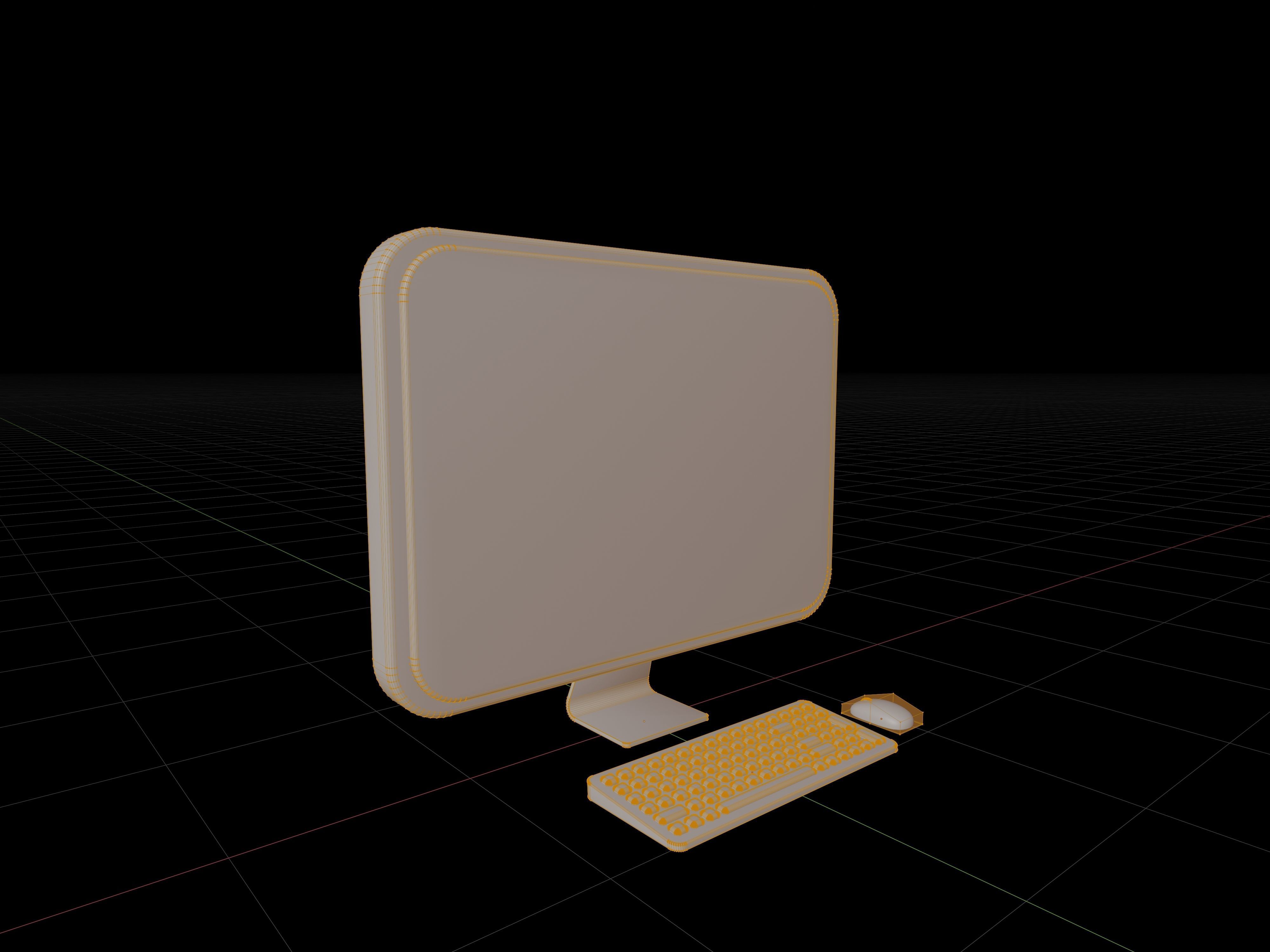 Desktop computer set 3D model | CGTrader