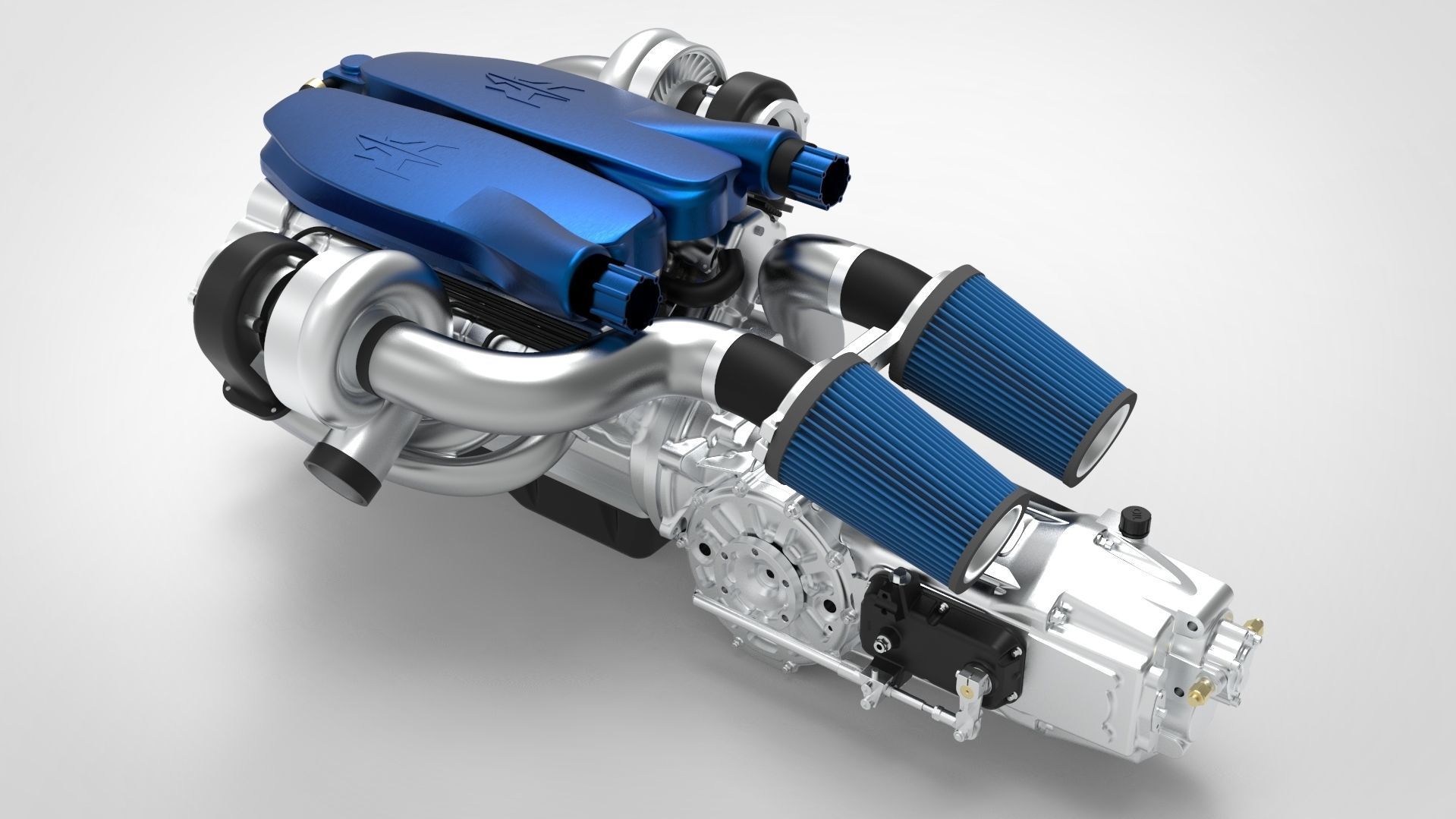 Twin Turbo V12 Engine 3D model | CGTrader