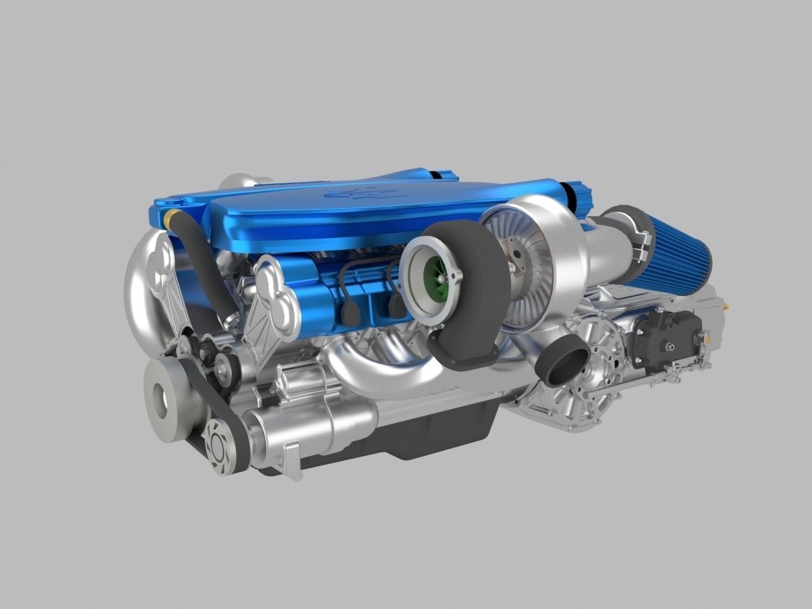 Twin Turbo V12 Engine 3D model | CGTrader