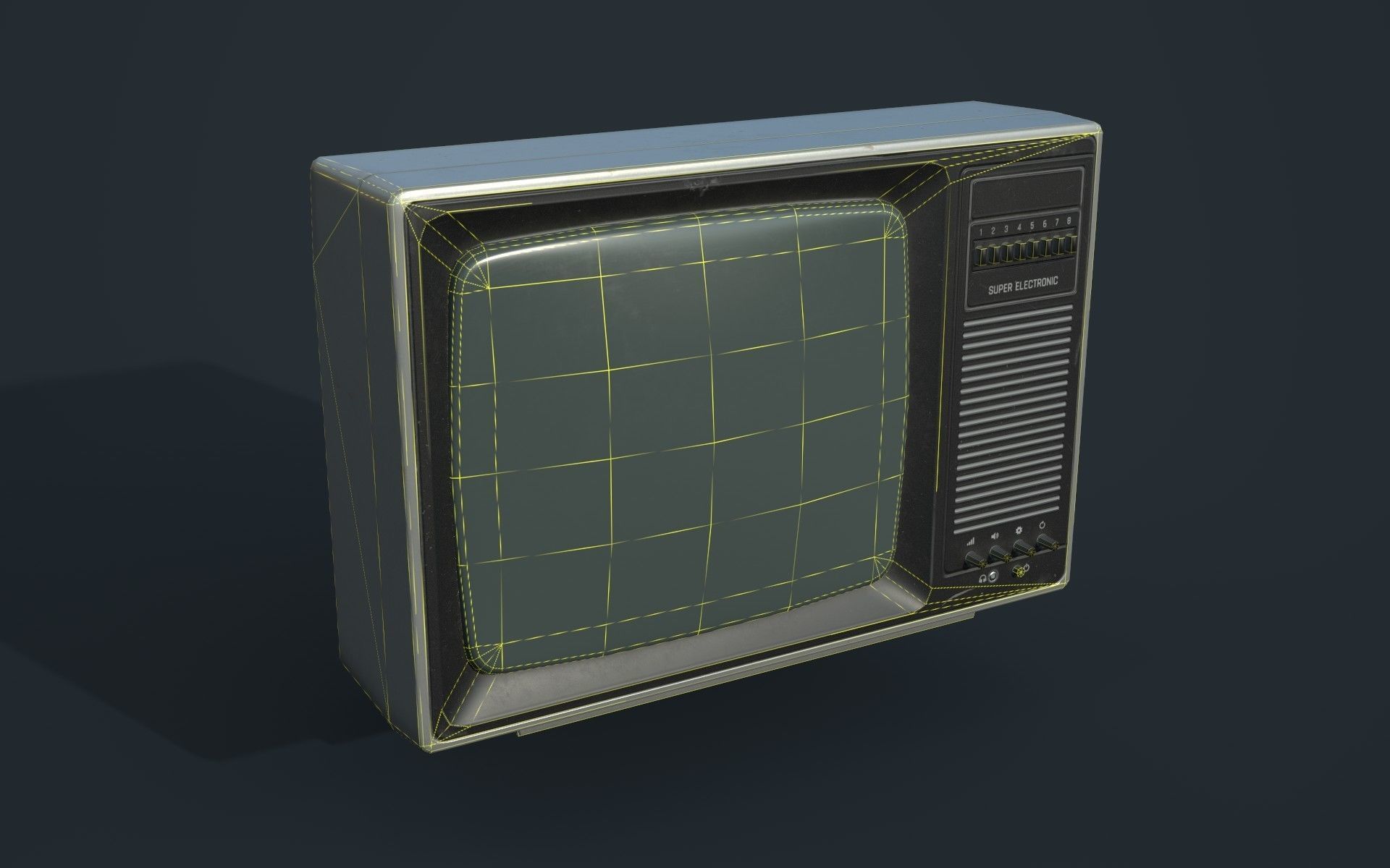 3D model Television Retro VR-AR low-poly 3D Model VR / AR / low-poly ...
