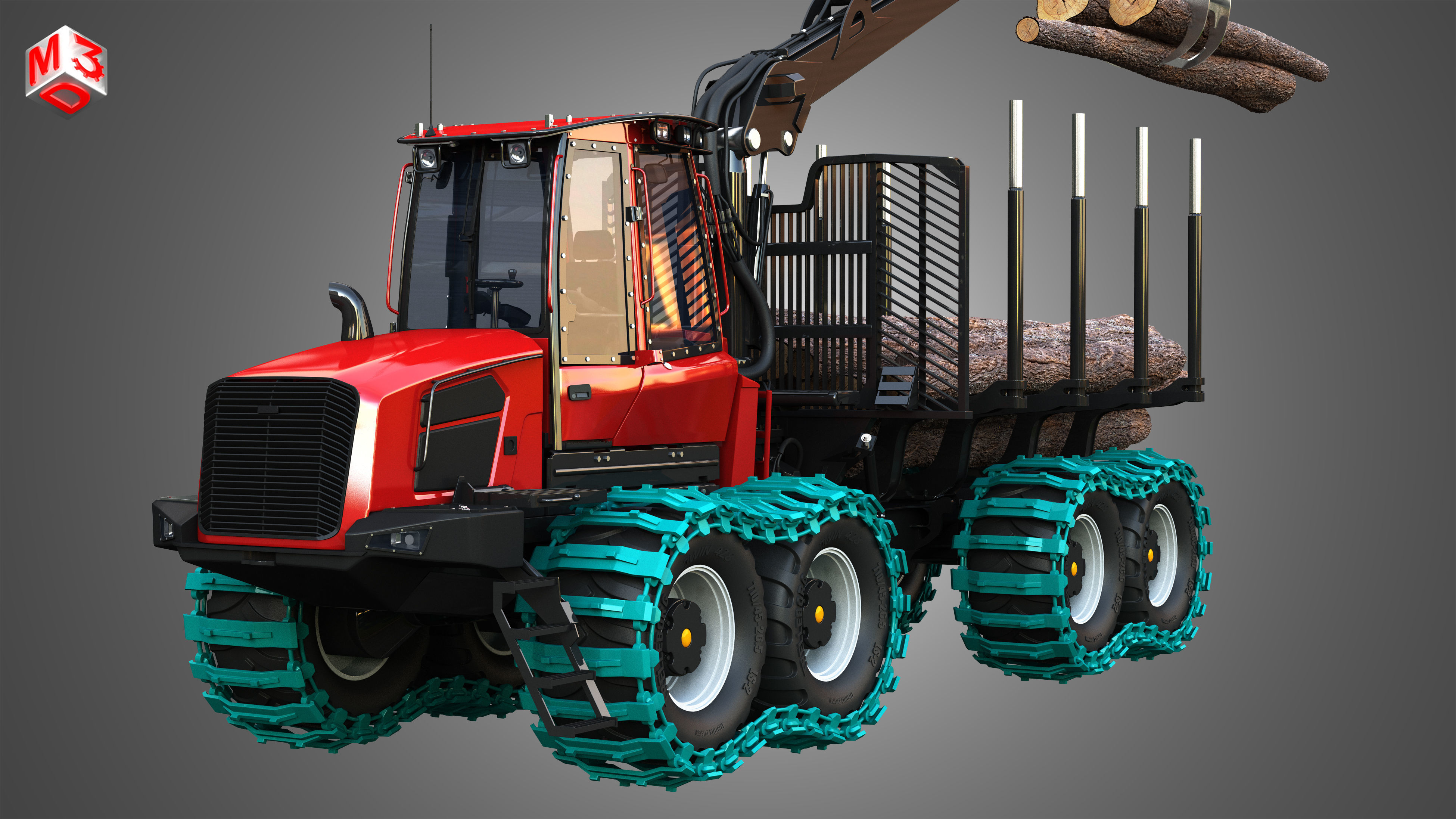 Komatsu - 875 Bruder Forwarder - Forest Machine 3D model | CGTrader