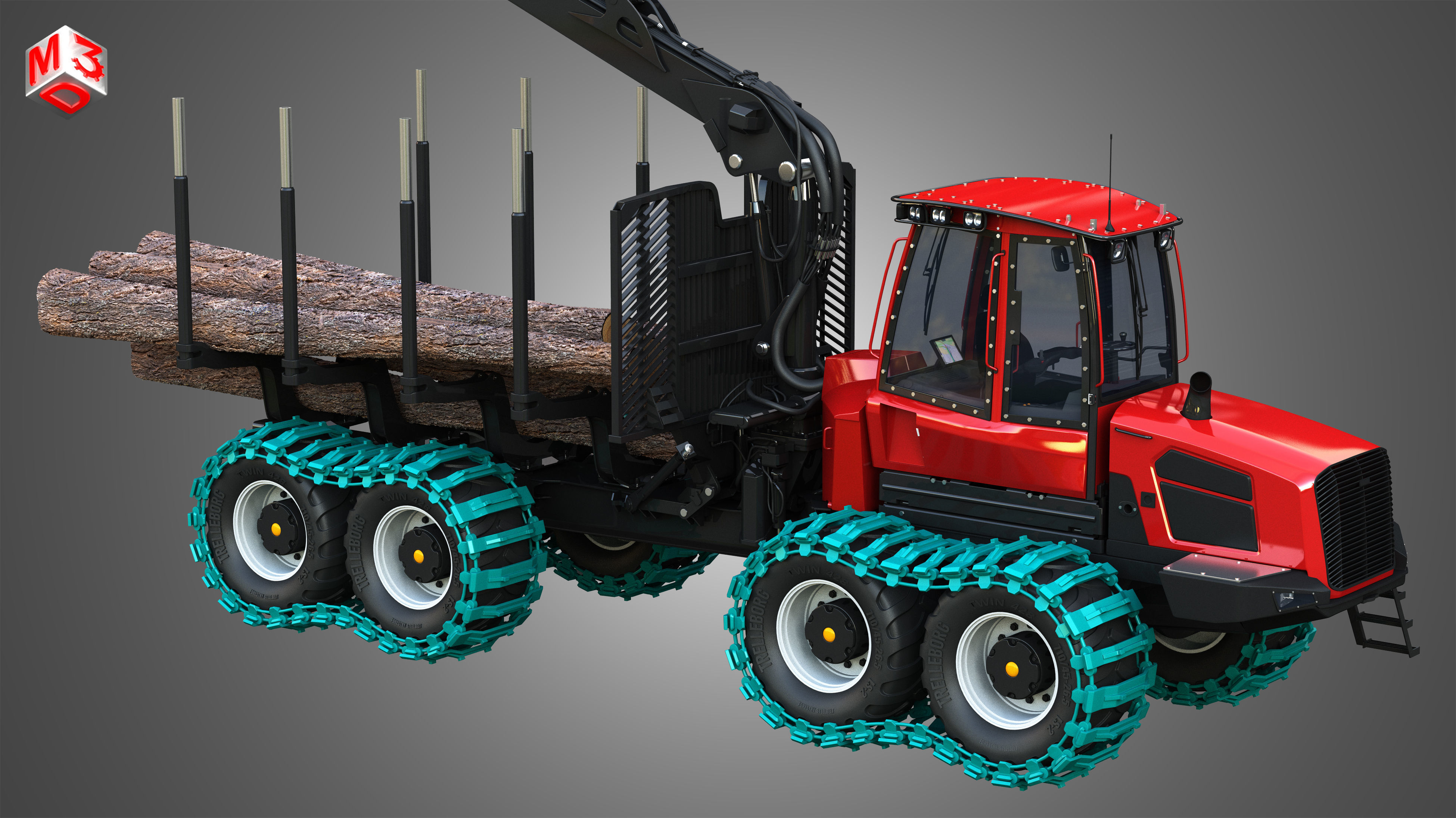 Komatsu - 875 Bruder Forwarder - Forest Machine 3D model | CGTrader