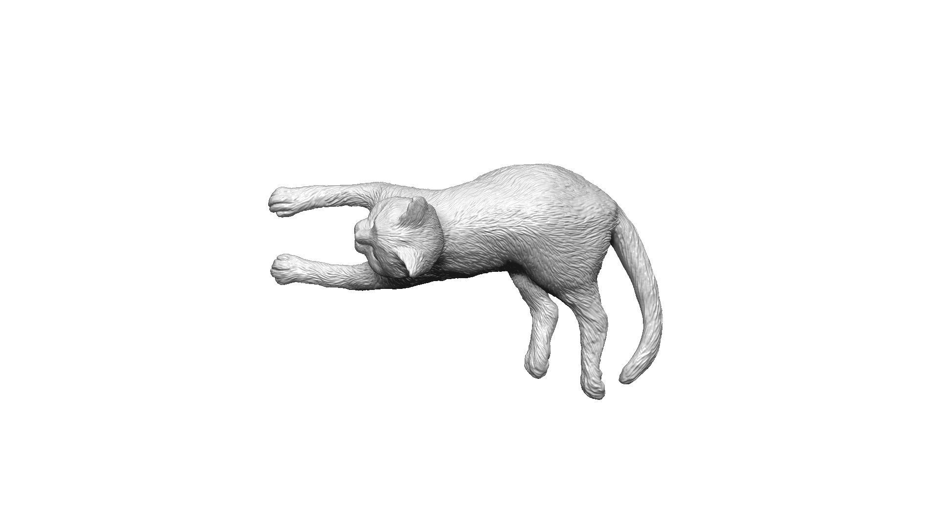 lying cat Zbrush Sculpt 3D modeling highpoly 3D model 3D printable ...