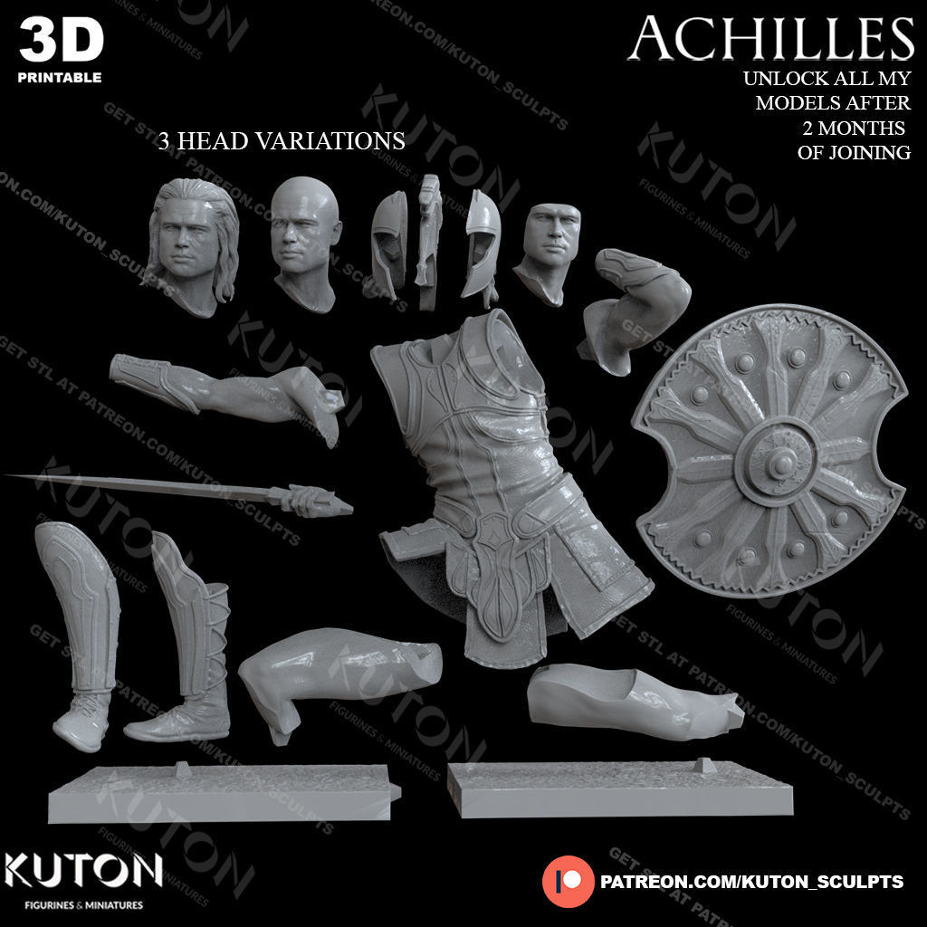 Achilles 3D model 3D printable | CGTrader