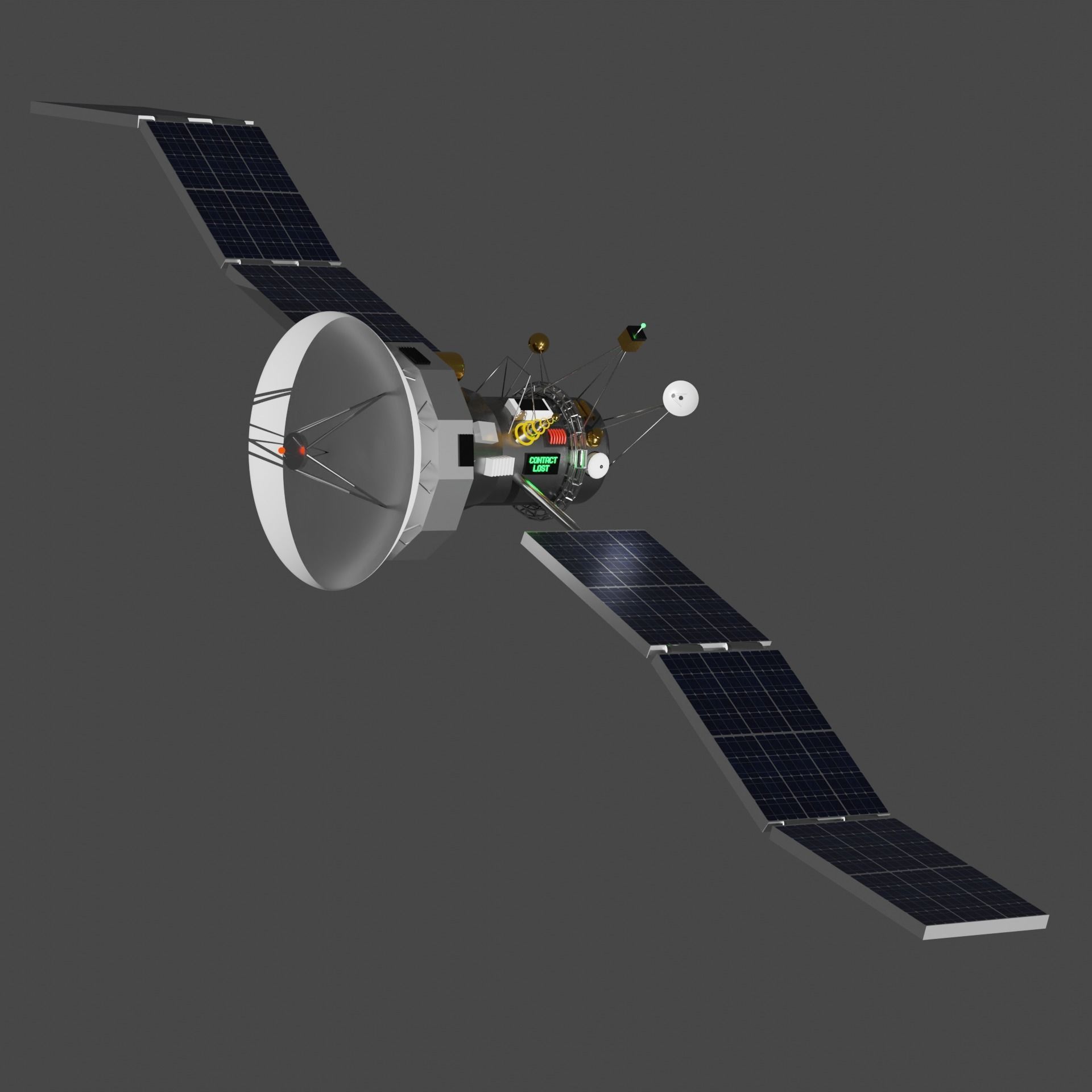 3D model Satellite with earth and clouds VR / AR / low-poly | CGTrader