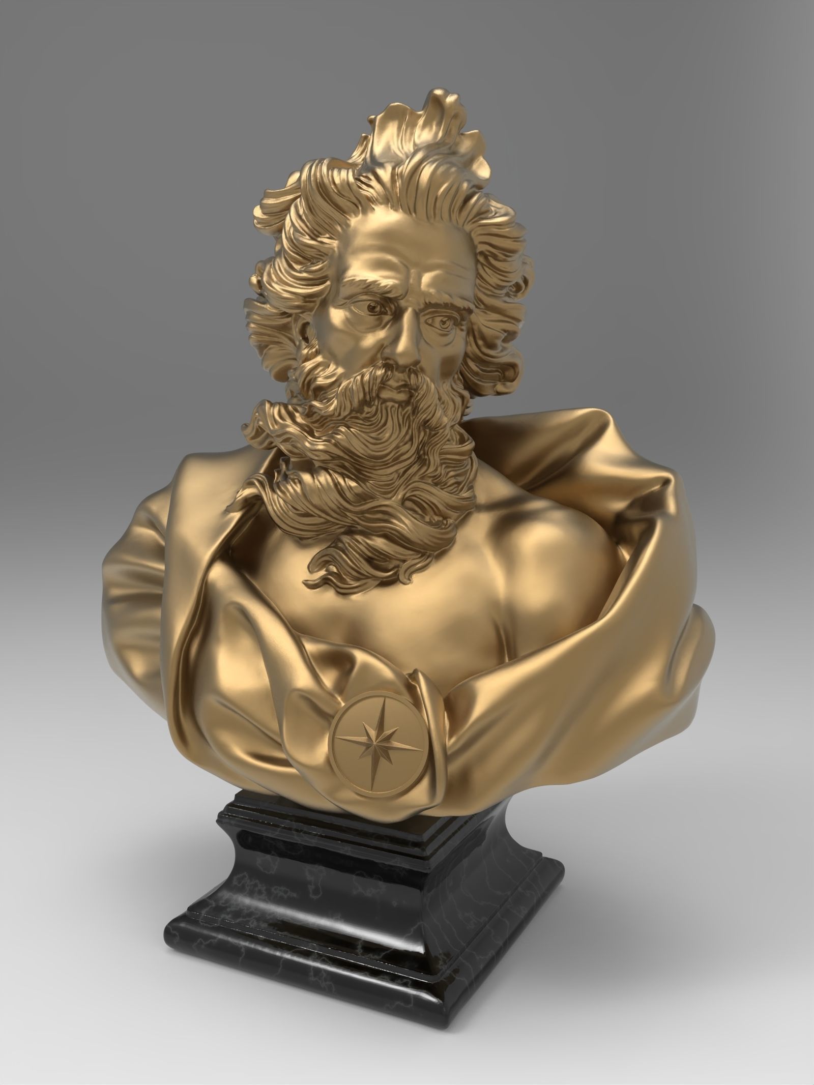 Poseidon Bust 3d print model 3D model 3D printable | CGTrader