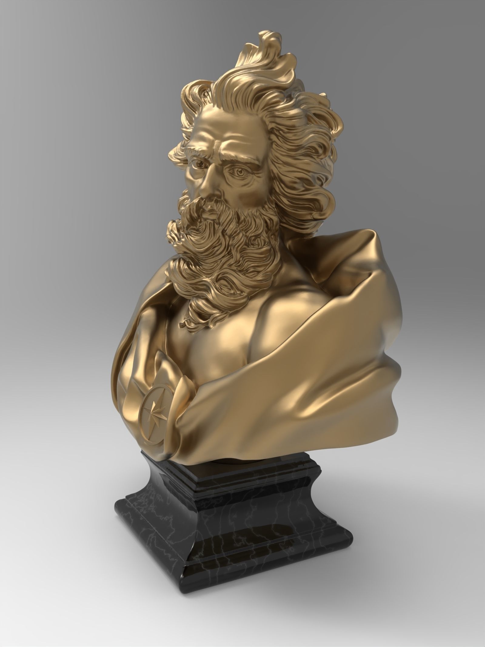 Poseidon Bust 3d print model 3D model 3D printable | CGTrader