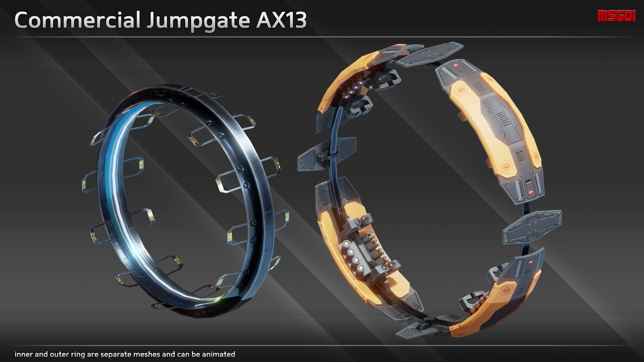 3D model Commercial Jumpgate AX13 VR / AR / low-poly | CGTrader