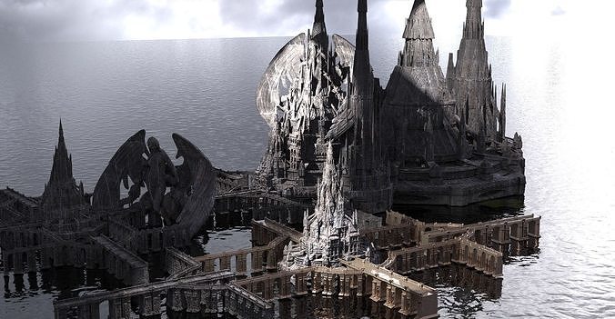 Maleficent Evil Tower City Extended Kit bash 3D model | CGTrader