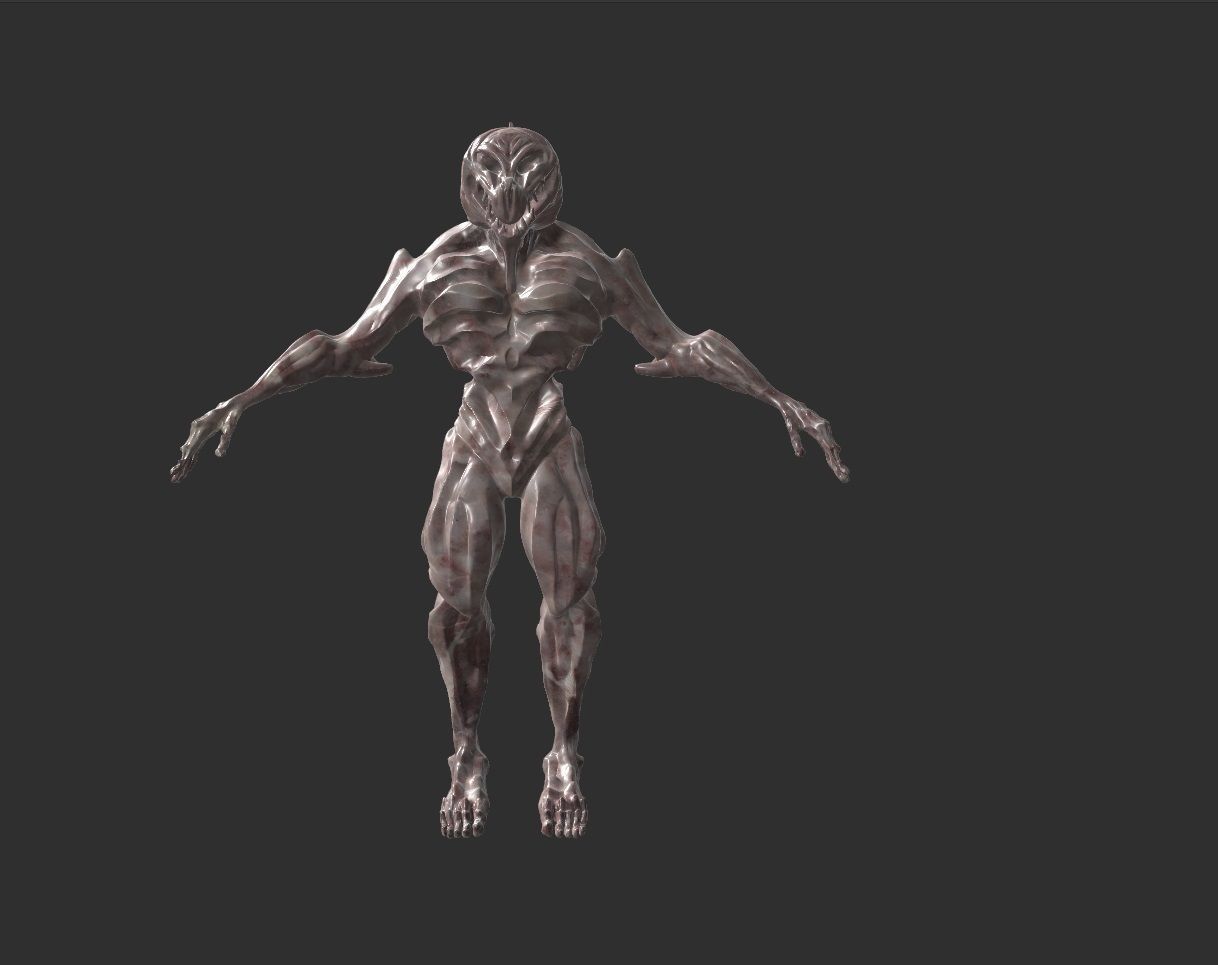 Darkoid Reptile Humanoid Monster Statue 4 Poses Included 3d Model
