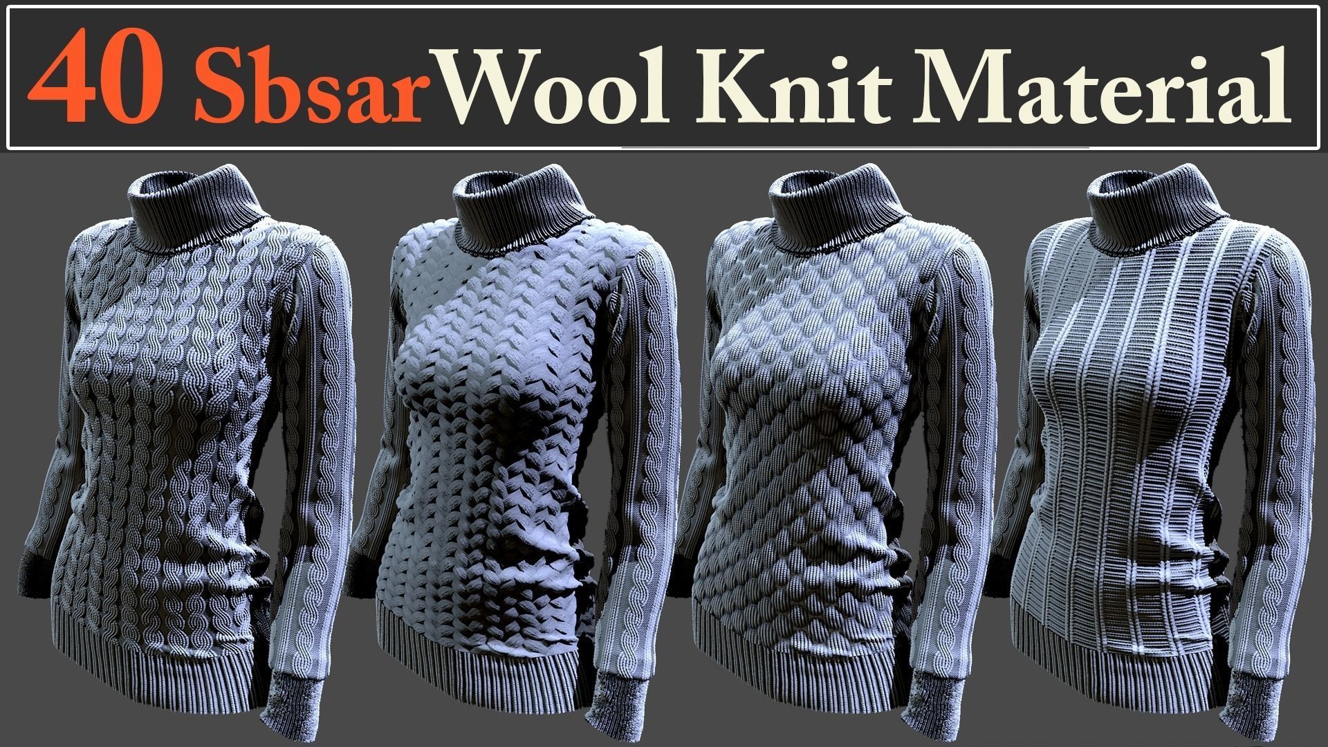 40 SBSAR Wool Knit Materials Texture | CGTrader