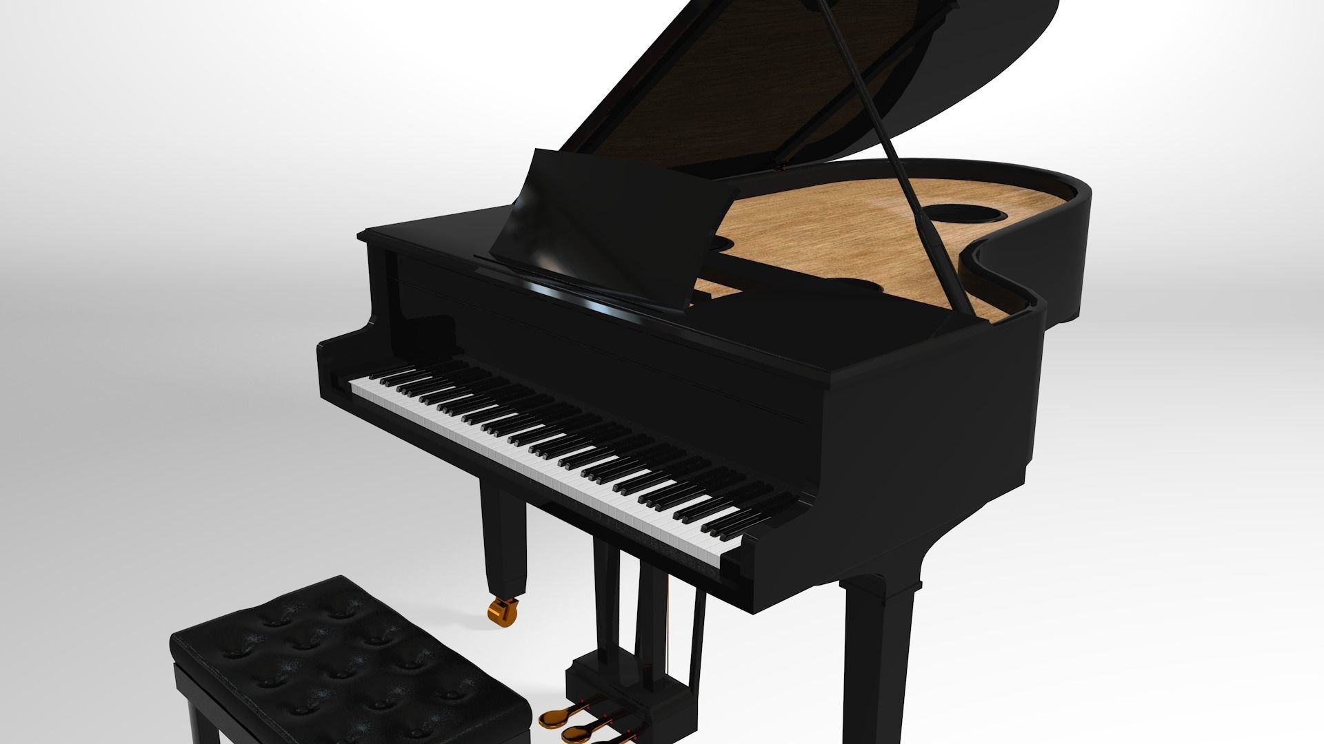 Grand Piano - Lowpoly free VR / AR / low-poly 3D model | CGTrader