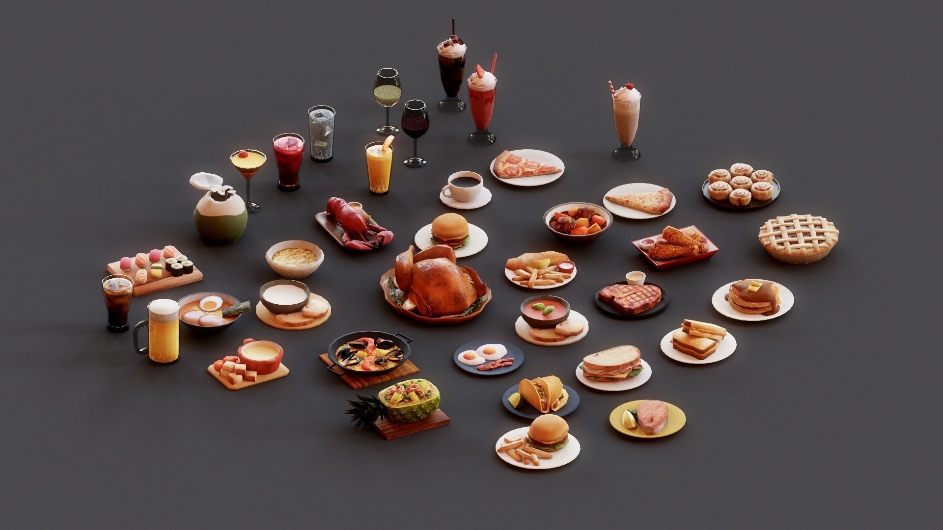 3D Model Collection Food G03 VR / AR / low-poly | CGTrader