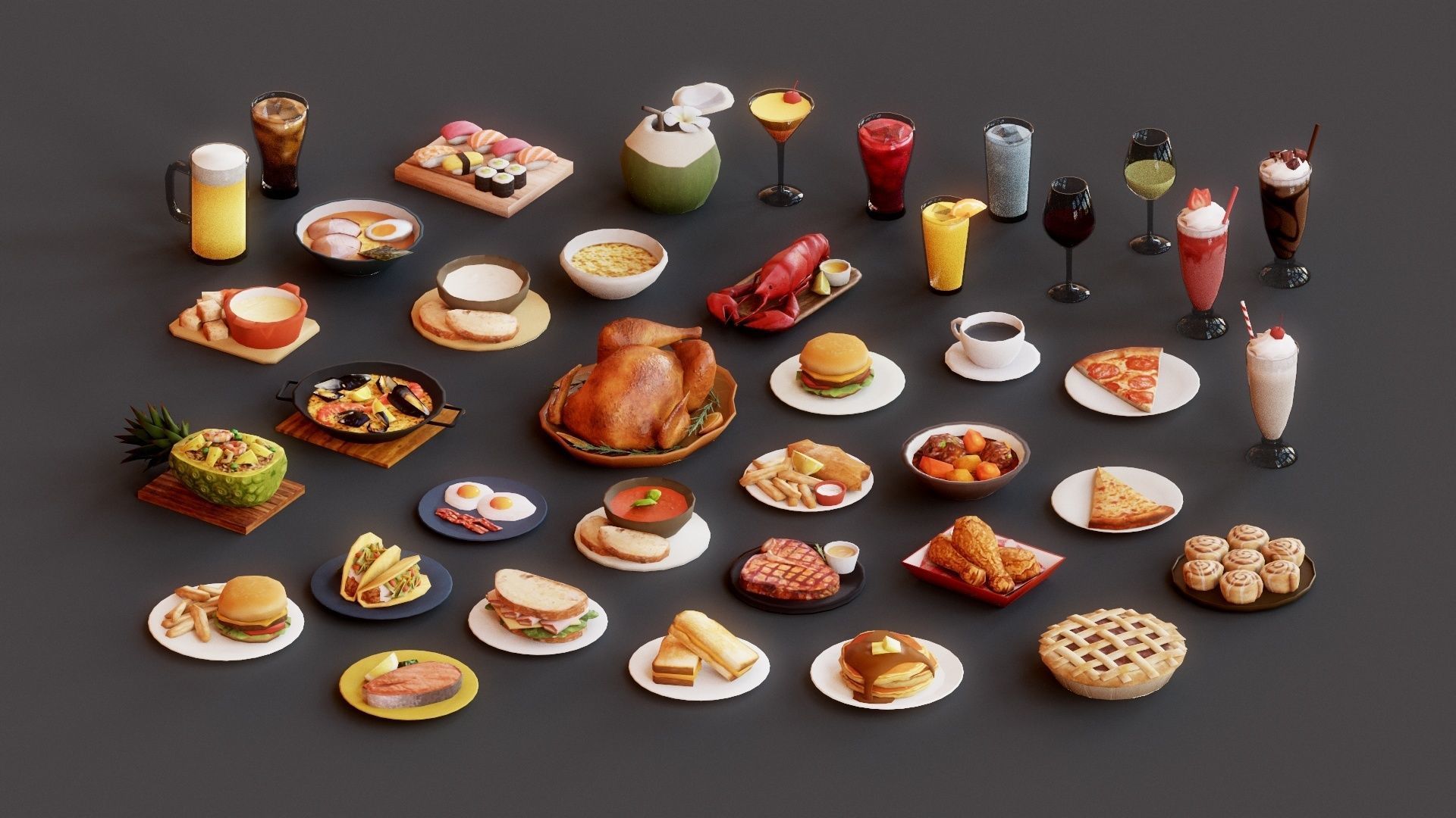 3D Model Collection Food G03 VR / AR / low-poly | CGTrader