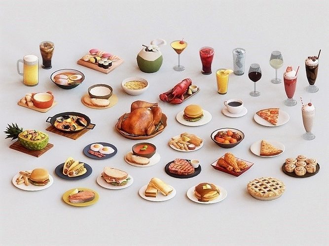 3D Model Collection Food G03 VR / AR / low-poly | CGTrader