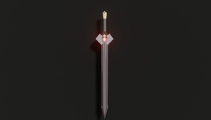 3D model Low-Poly Genshin Impact DARK IRON SWORD VR / AR / low-poly ...