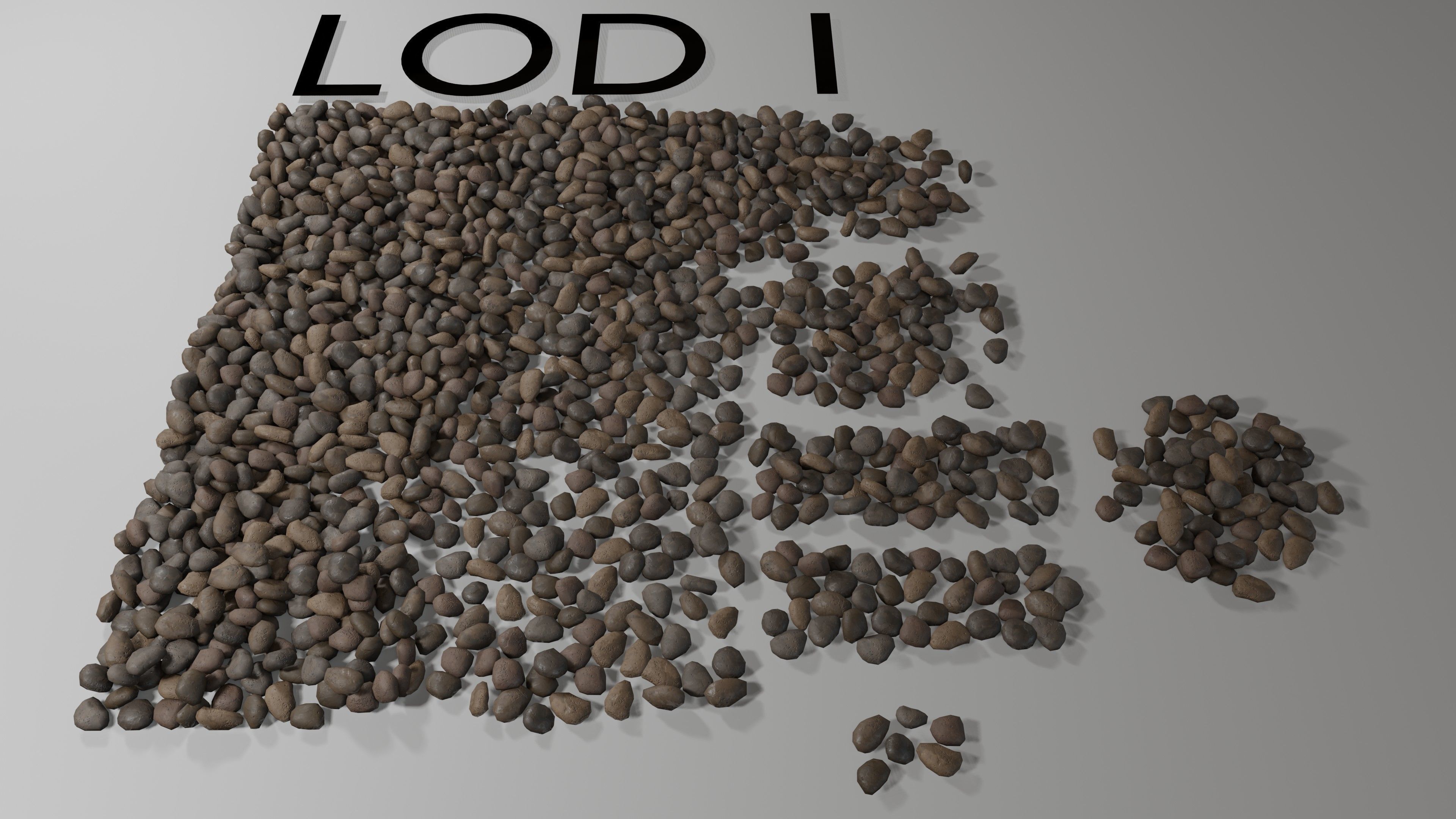 3D model River Stone Pebbles VR / AR / low-poly | CGTrader