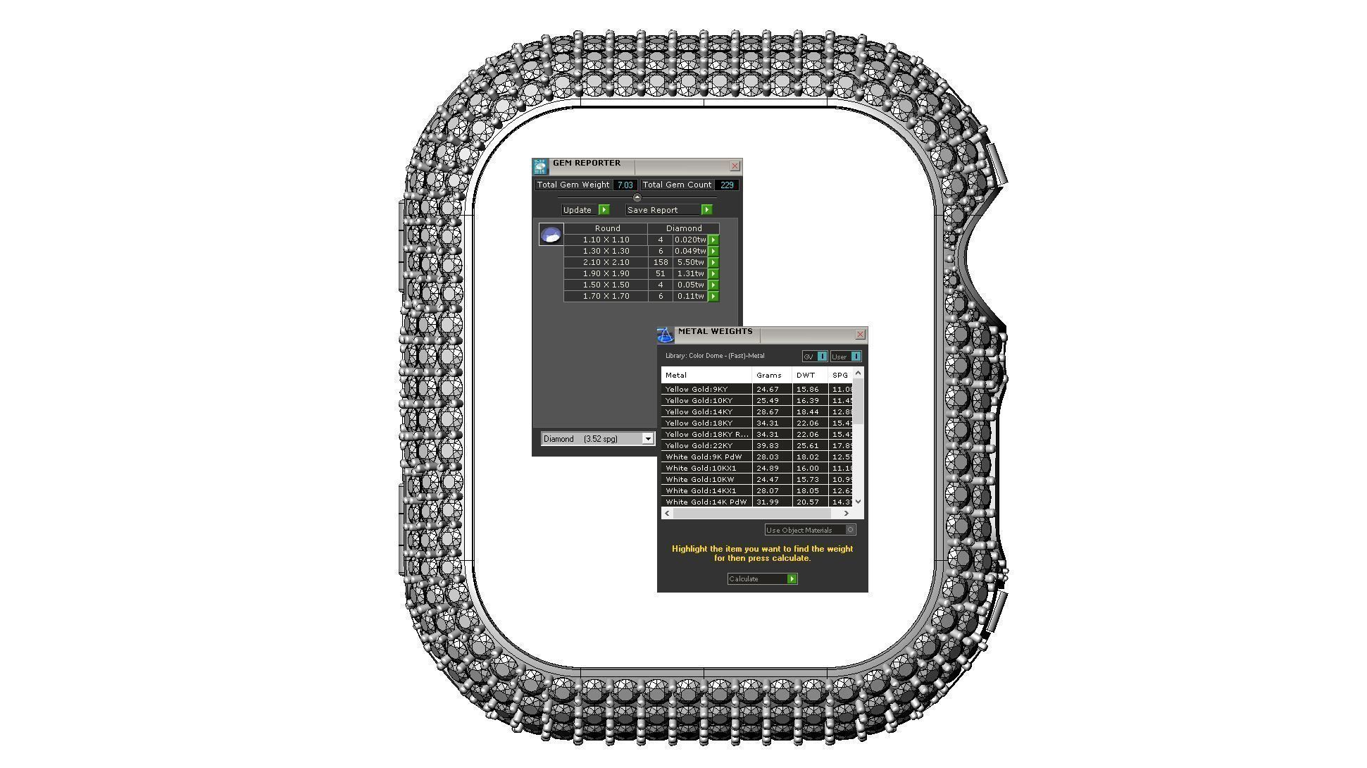 Apple Watch Series 7 45mm case with Diamonds 3D model 3D printable ...