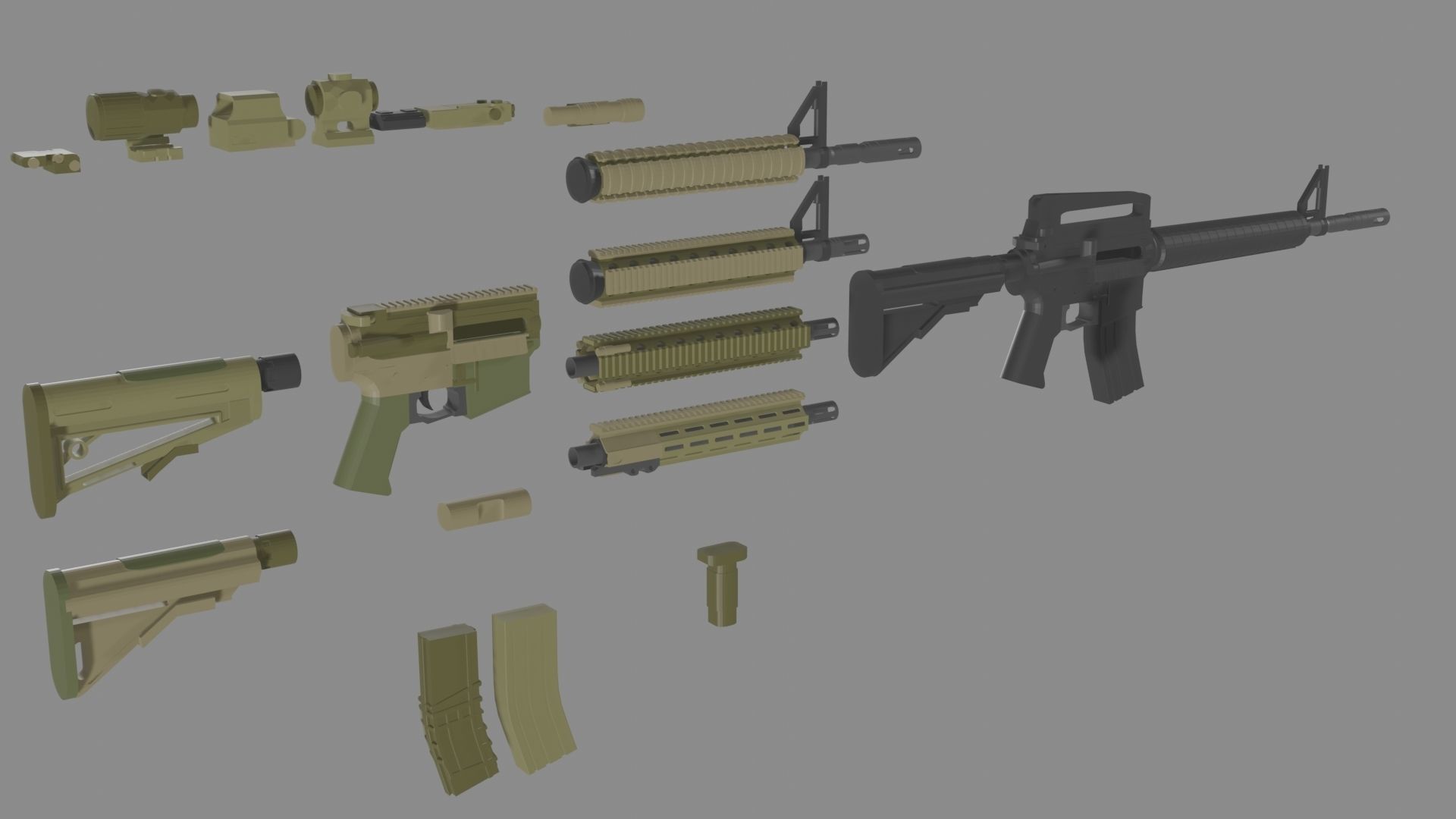 3D model M4a1 rifle VR / AR / low-poly | CGTrader