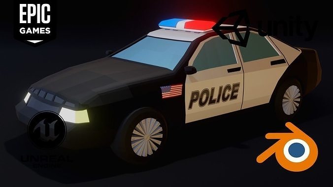 3D model low poly police car VR / AR / low-poly | CGTrader