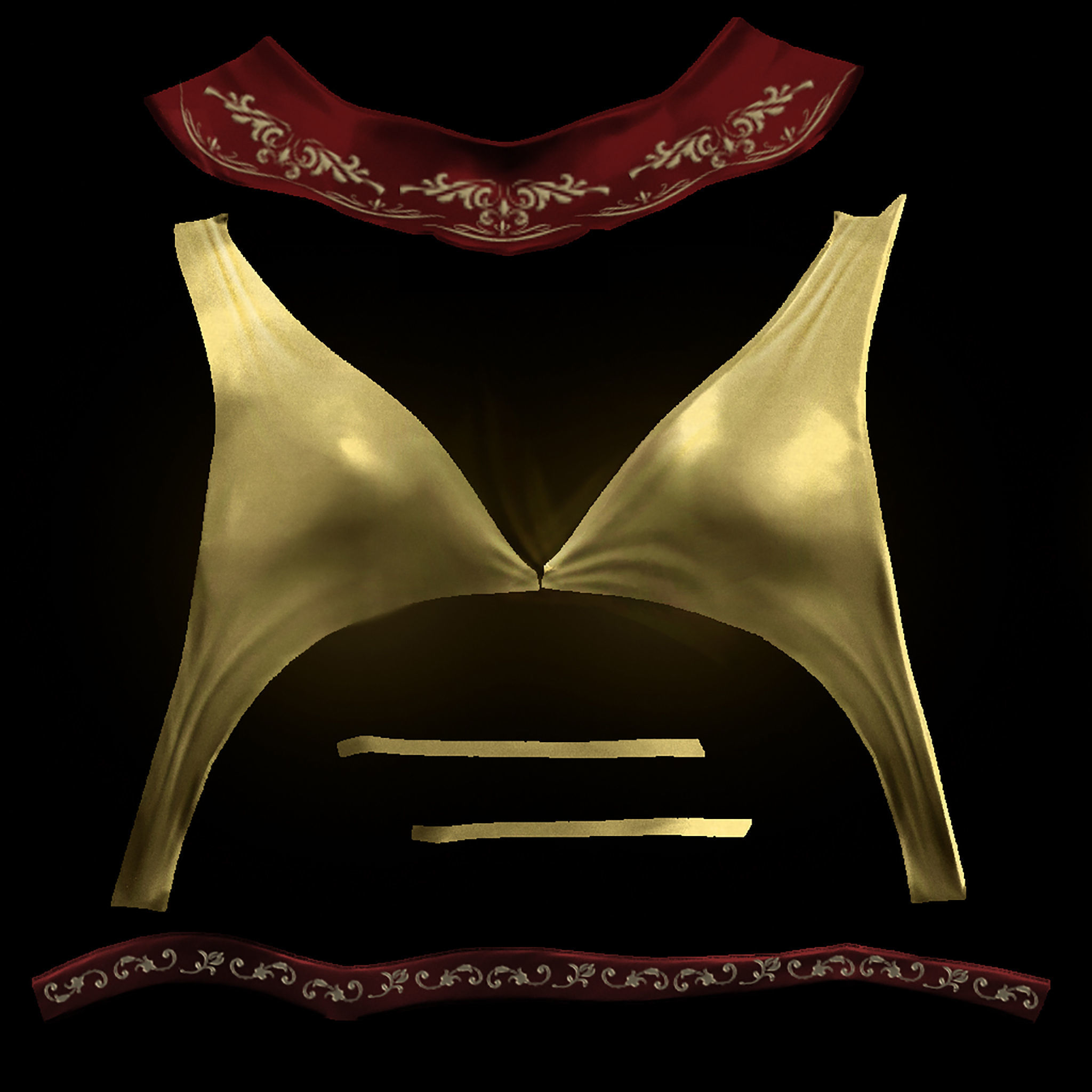 3D model V Cut Halter Top With Neckline VR / AR / low-poly | CGTrader