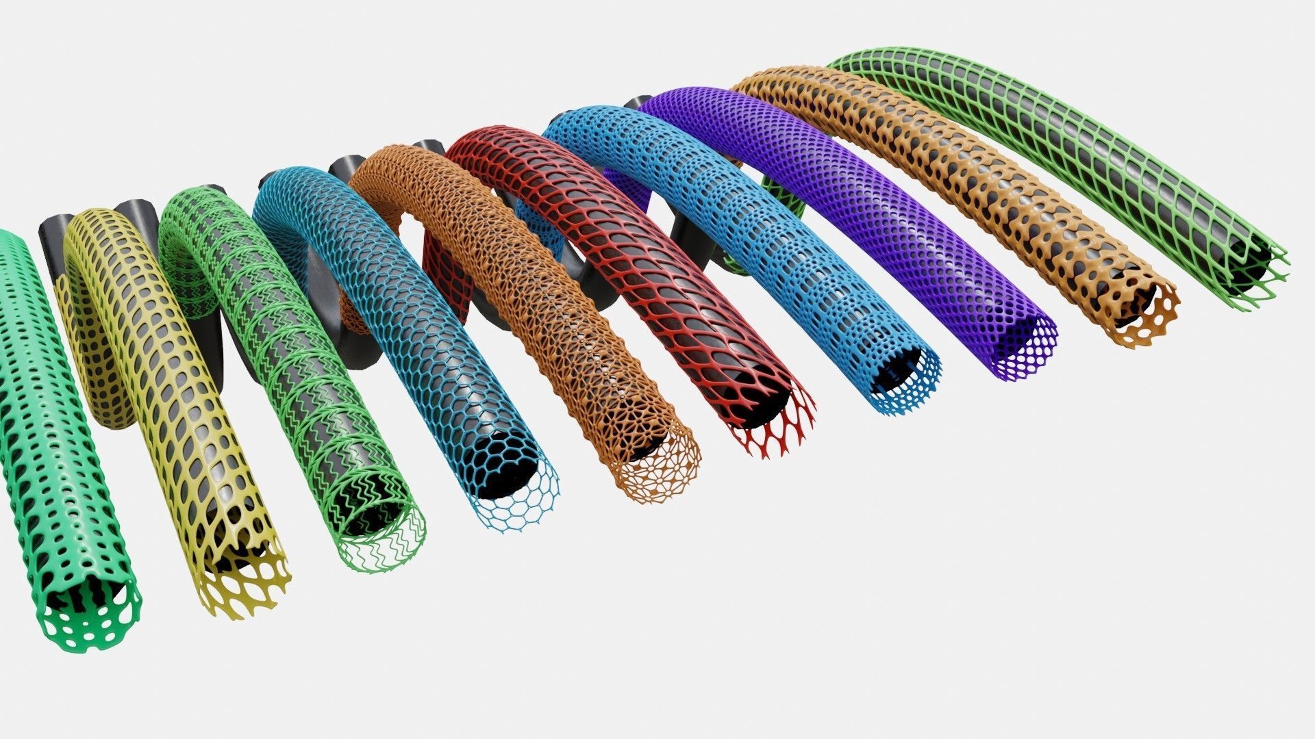 Organic cable and hose sleevings 3D model | CGTrader