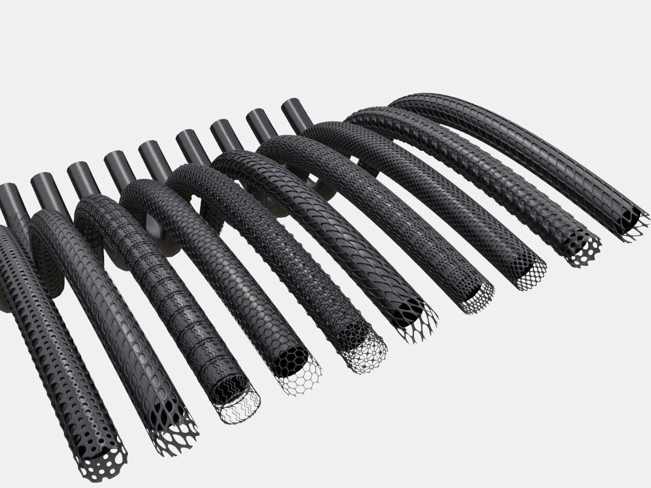 Organic cable and hose sleevings 3D model | CGTrader