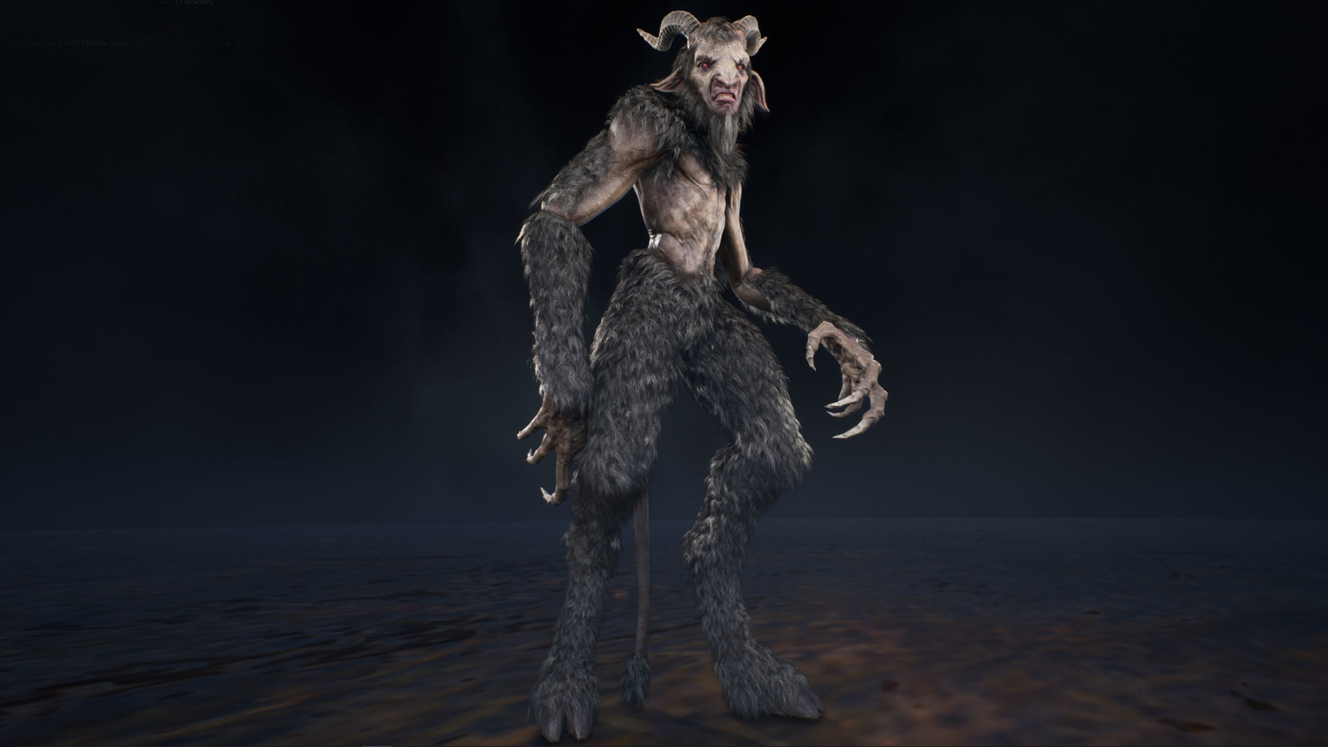 3D model Satyr creature with long hair and claws VR / AR / low-poly ...