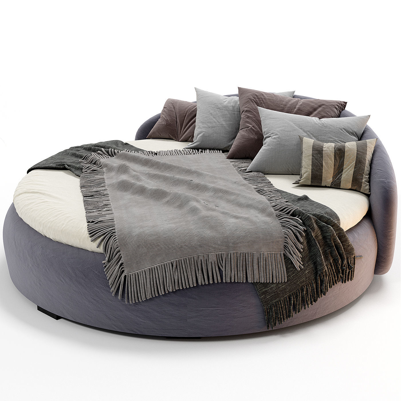 Upholstered Round Double Bed Ome 3D model | CGTrader