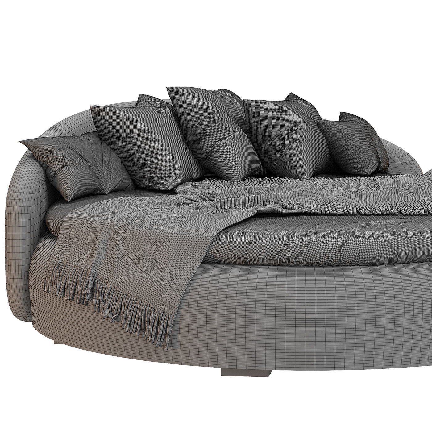 Upholstered Round Double Bed Ome 3D model | CGTrader