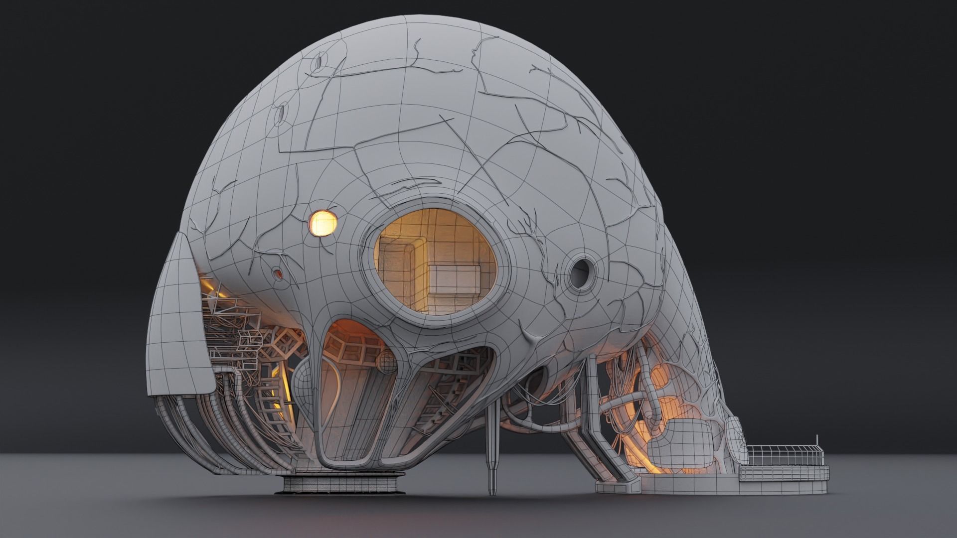 Organic Alien Building Structures Collection 3D model | CGTrader