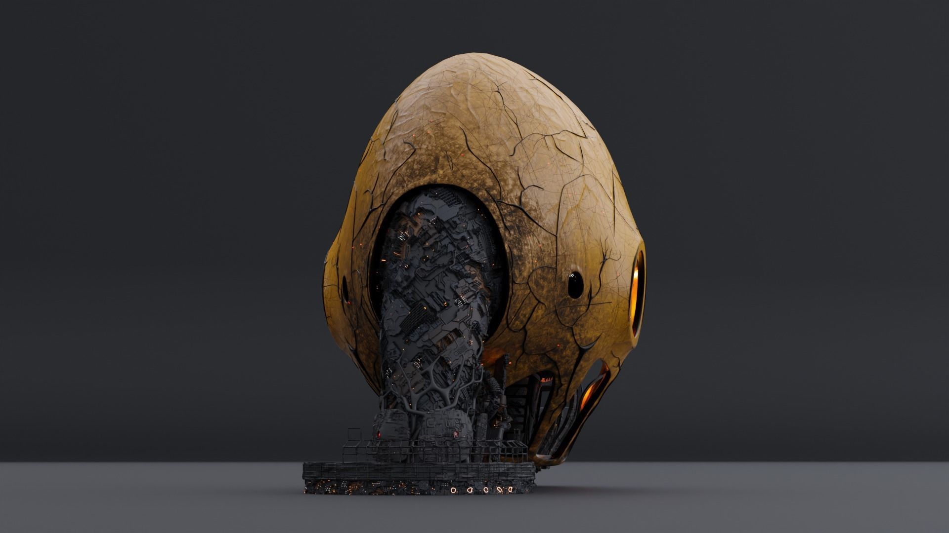 Organic Alien Building Structures Collection 3D model | CGTrader