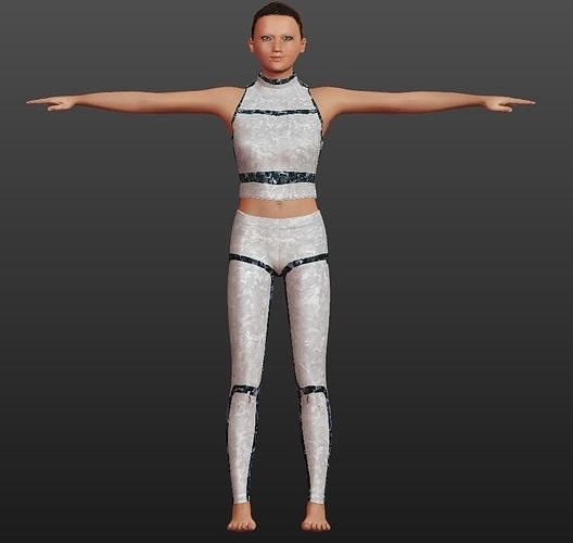 Female character 3D model rigged | CGTrader