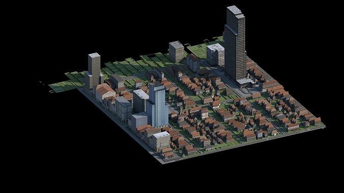 3D model Modern City Cityscape Landscape Urban Block Street 03 VR / AR ...