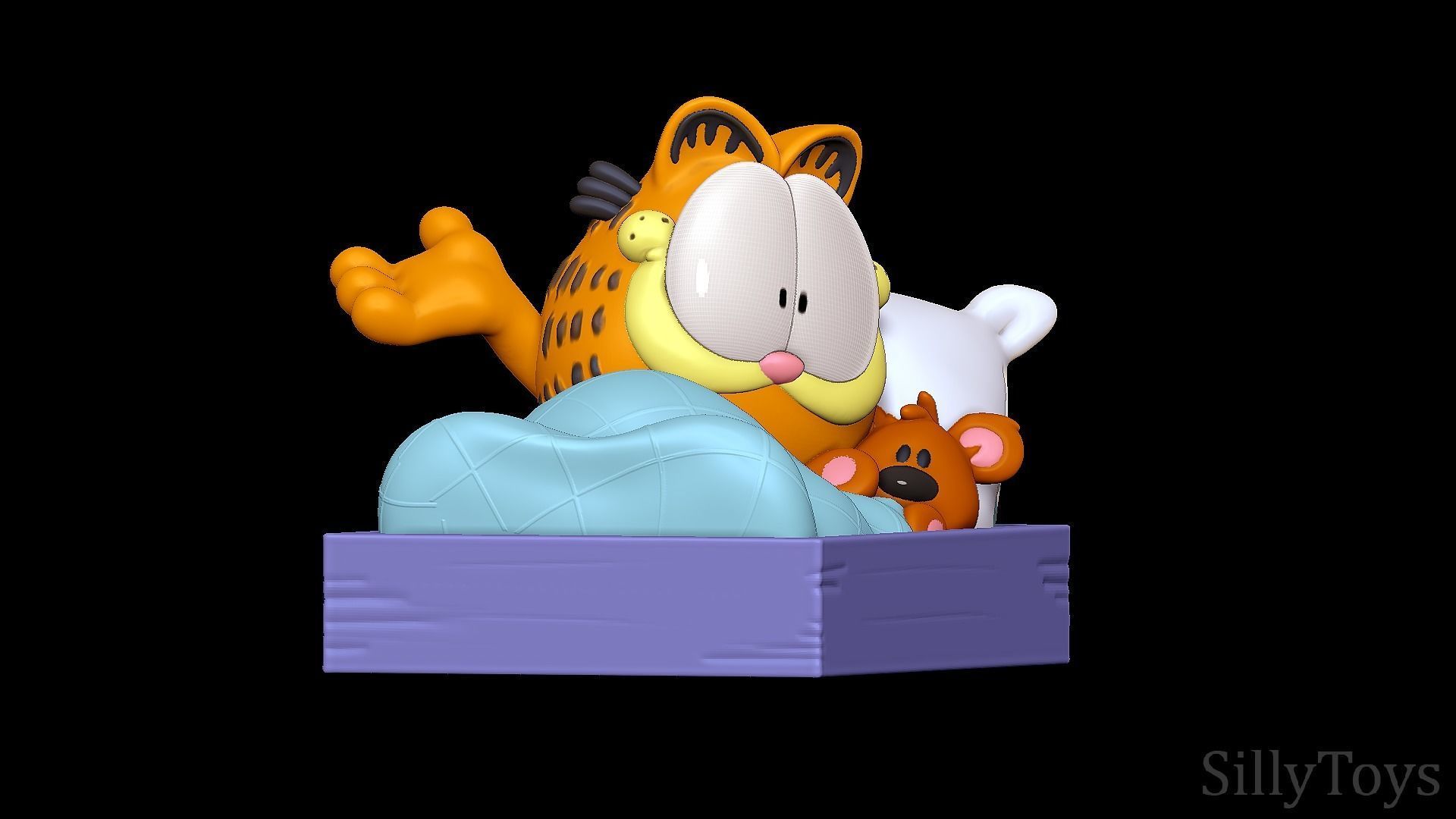 Garfield in Bed 3D model 3D printable | CGTrader