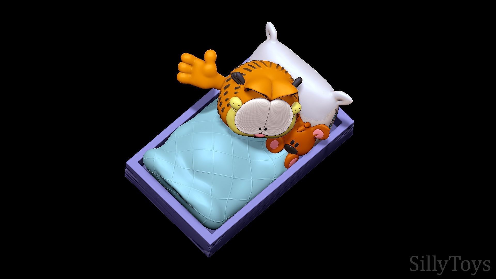 Garfield in Bed 3D model 3D printable | CGTrader