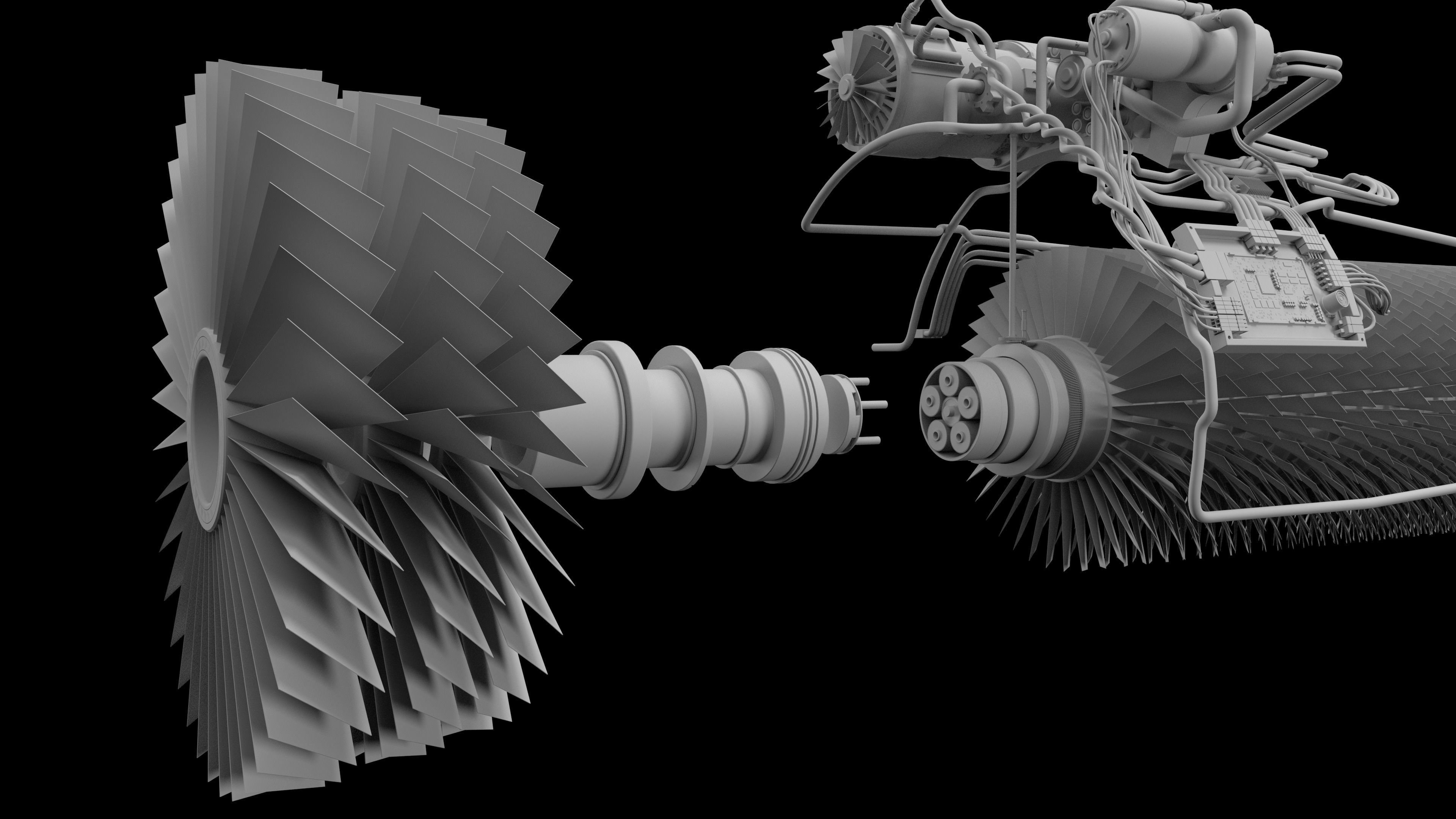 This is an engine created for VTOL aircraft 3D model rigged | CGTrader
