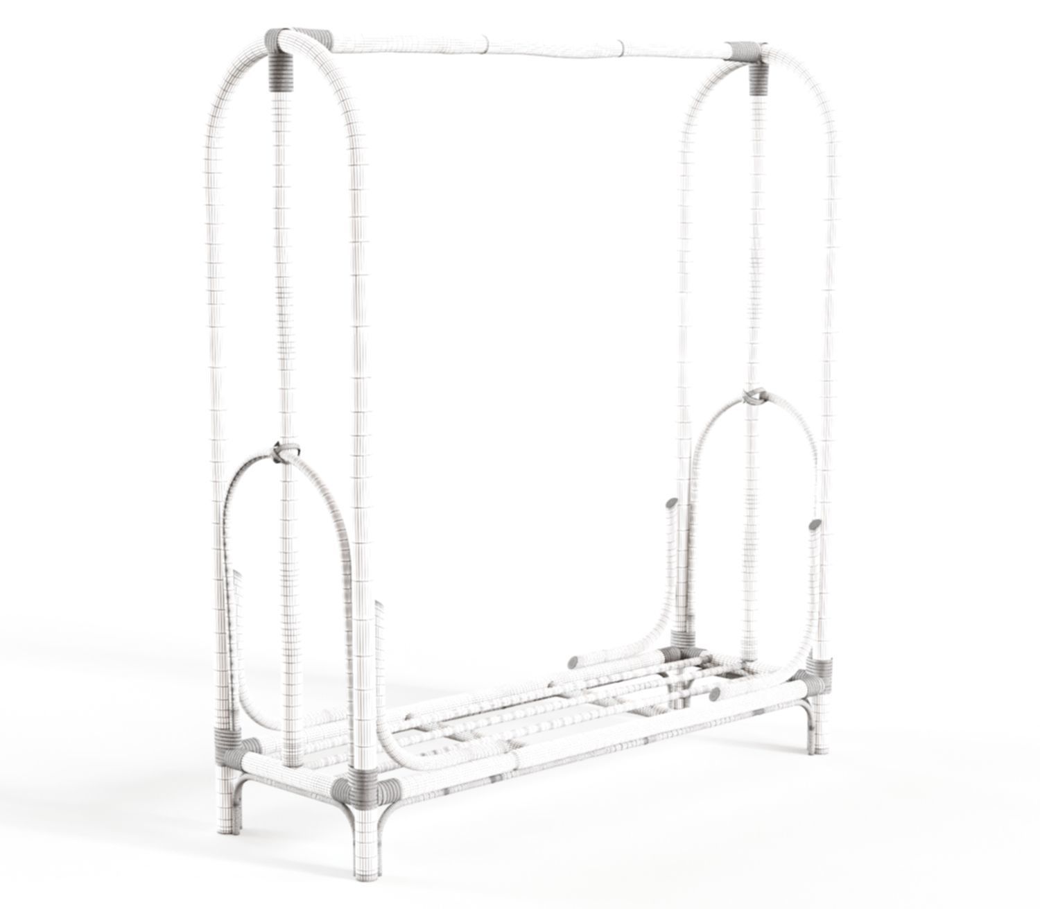 Bamboo Hotel Clothes Rack 3D model | CGTrader