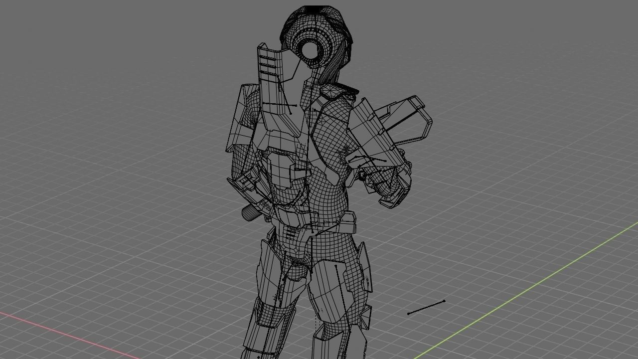 Cyborg Soldier rigged character 3D model rigged | CGTrader