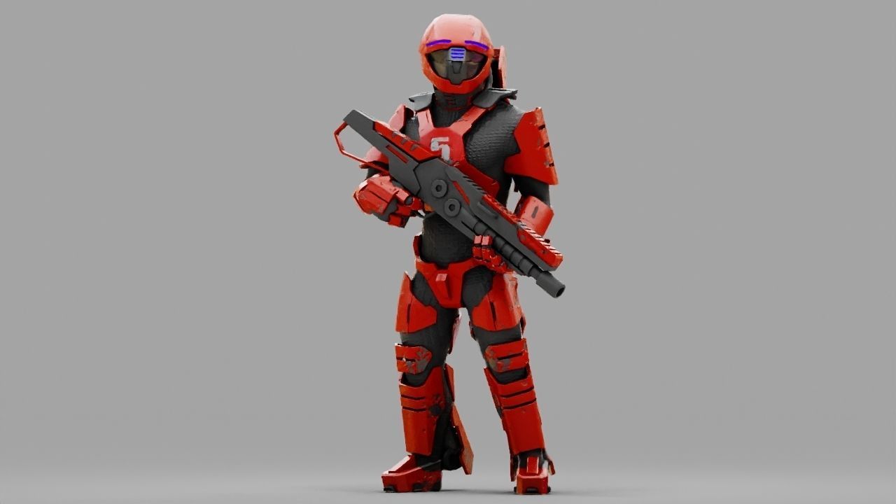 Cyborg Soldier rigged character 3D model rigged | CGTrader